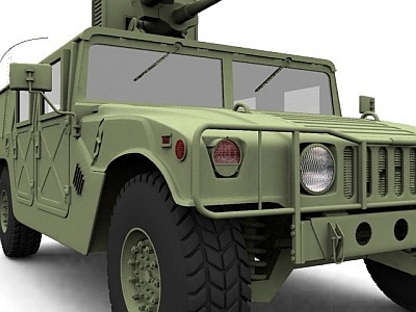 humvee m242 bushmaster 3d model