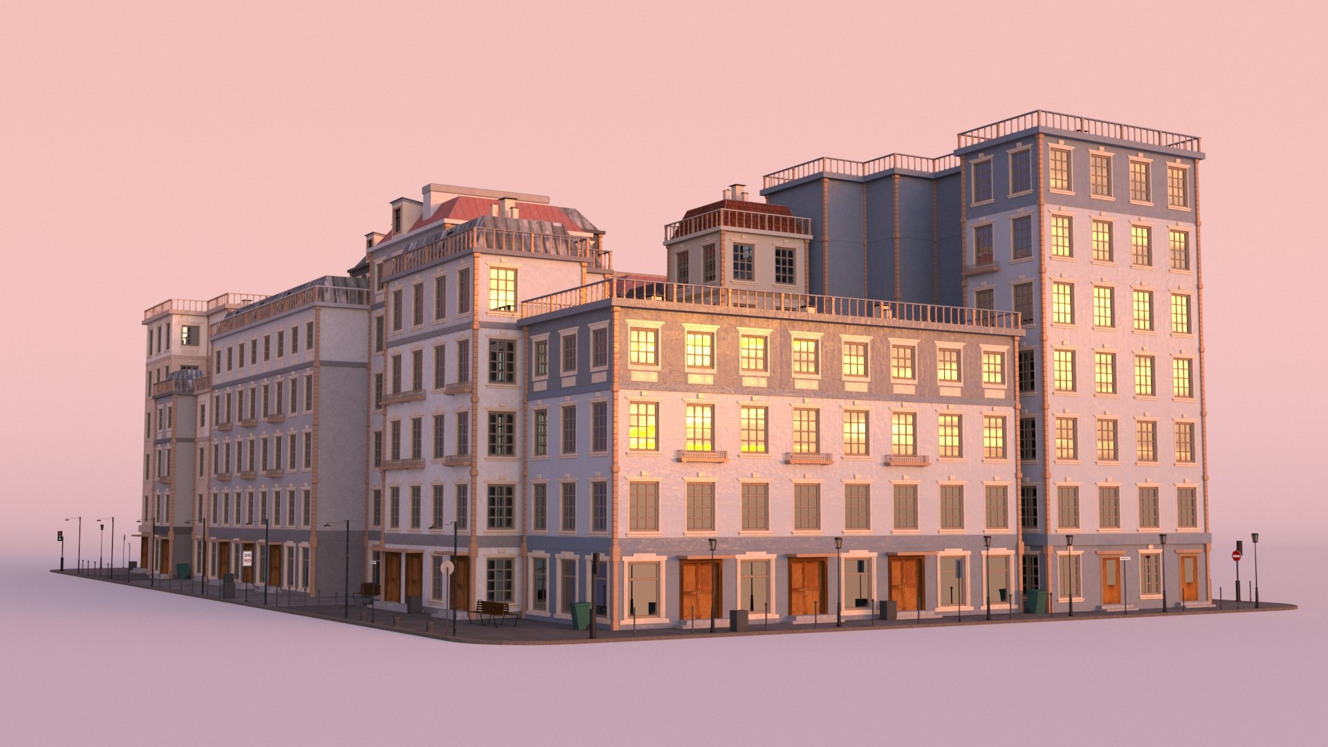 City Block European 3D model - TurboSquid 2019008