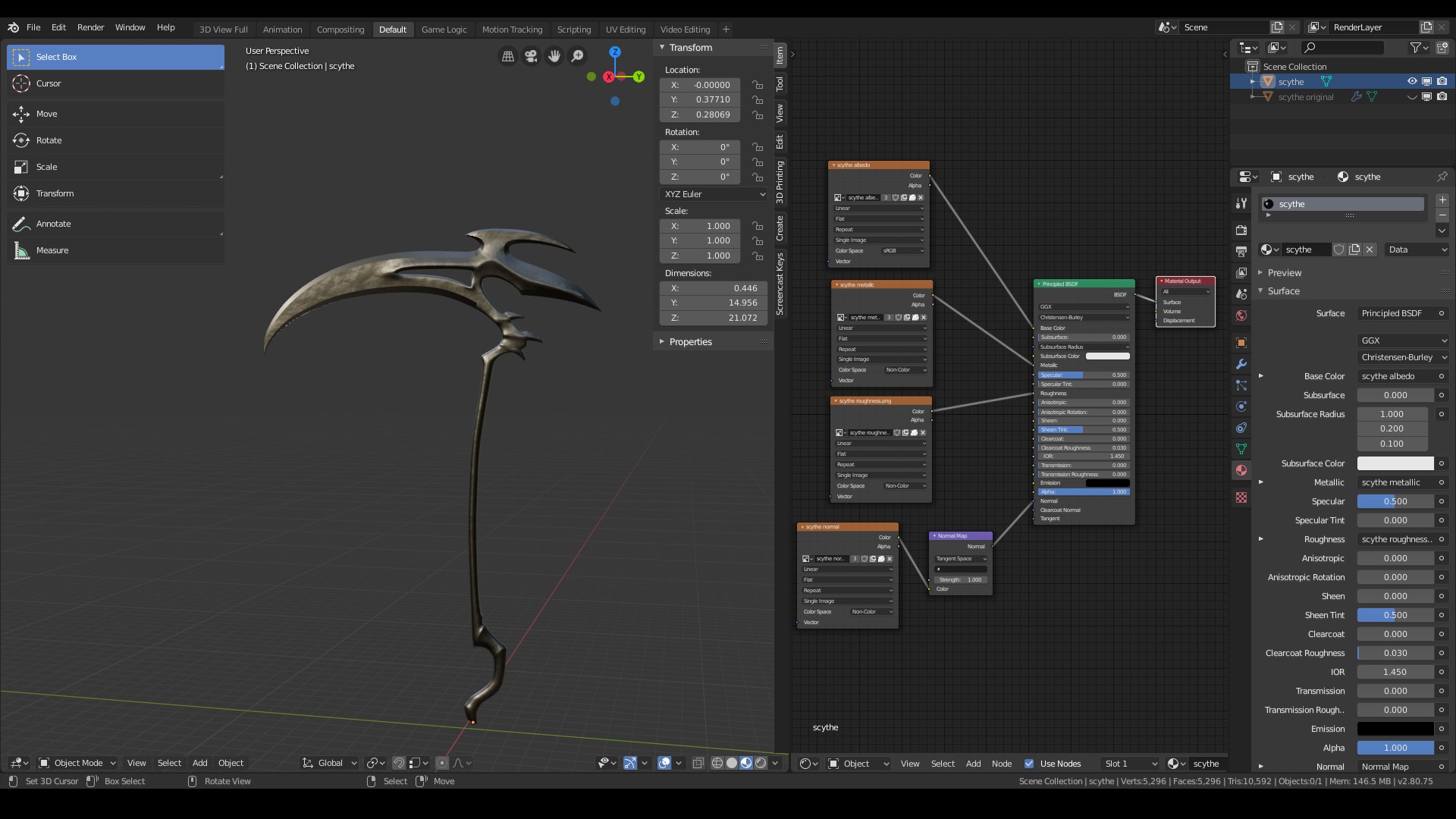 3D Fantasy Scythe - TurboSquid 1619049
