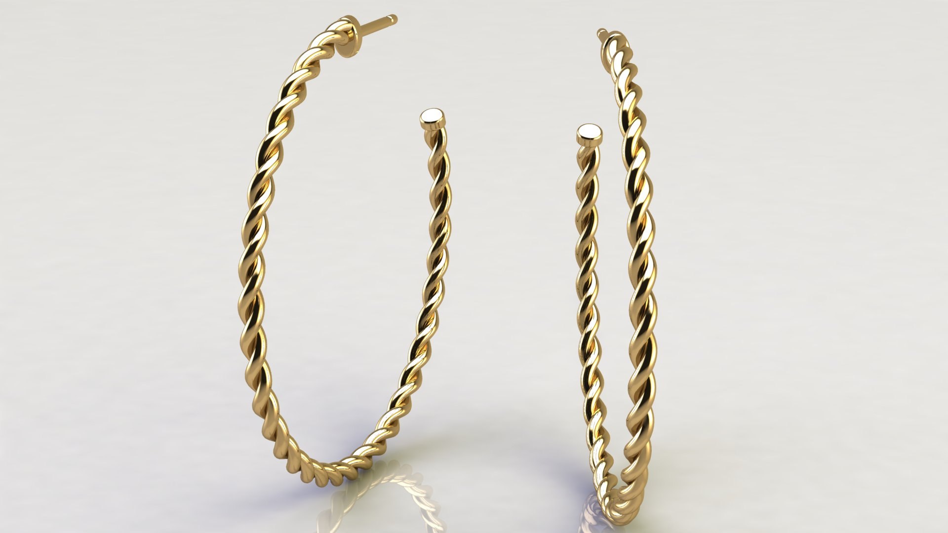 Cable Hoop Earrings 3D Model - TurboSquid 1569210