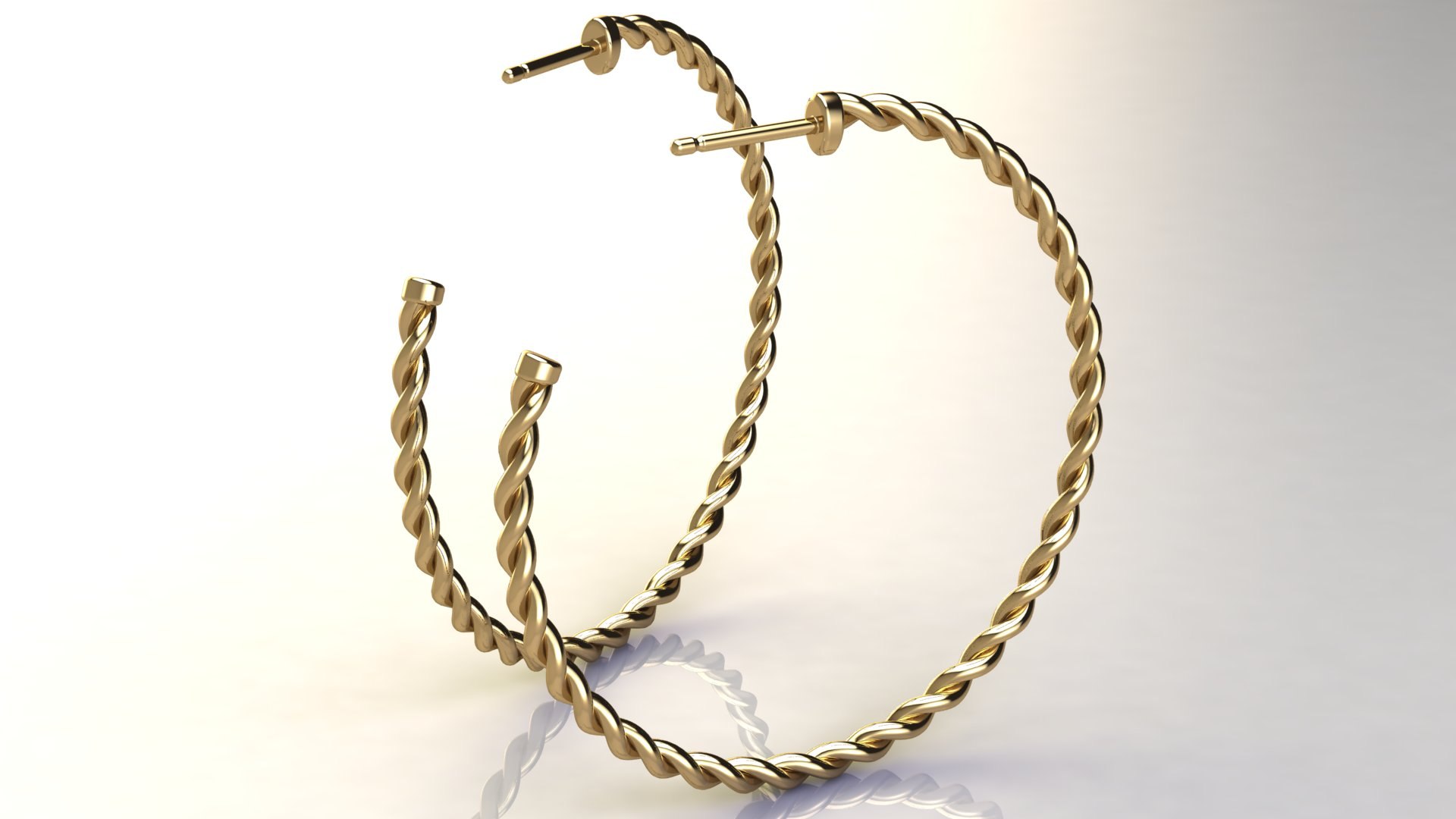Cable Hoop Earrings 3D Model - TurboSquid 1569210