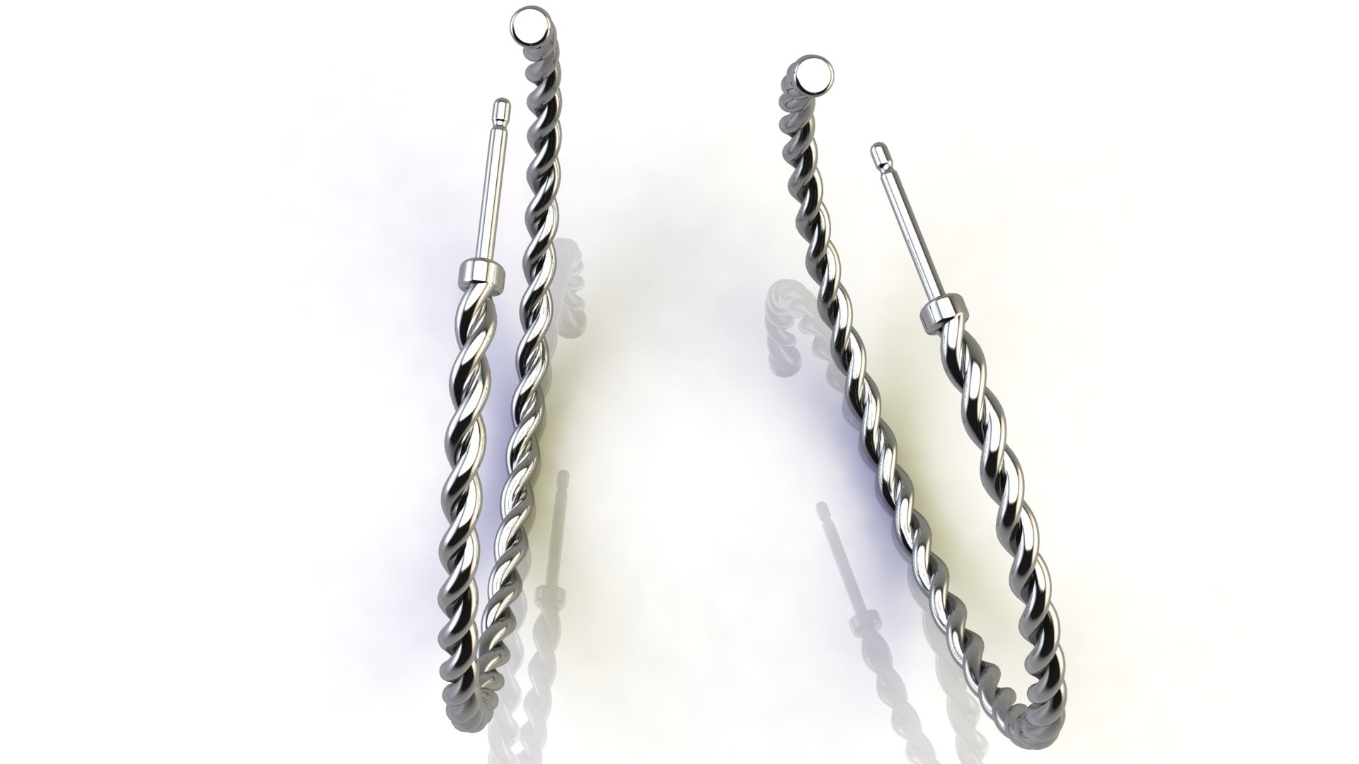 Cable Hoop Earrings 3D Model - TurboSquid 1569210