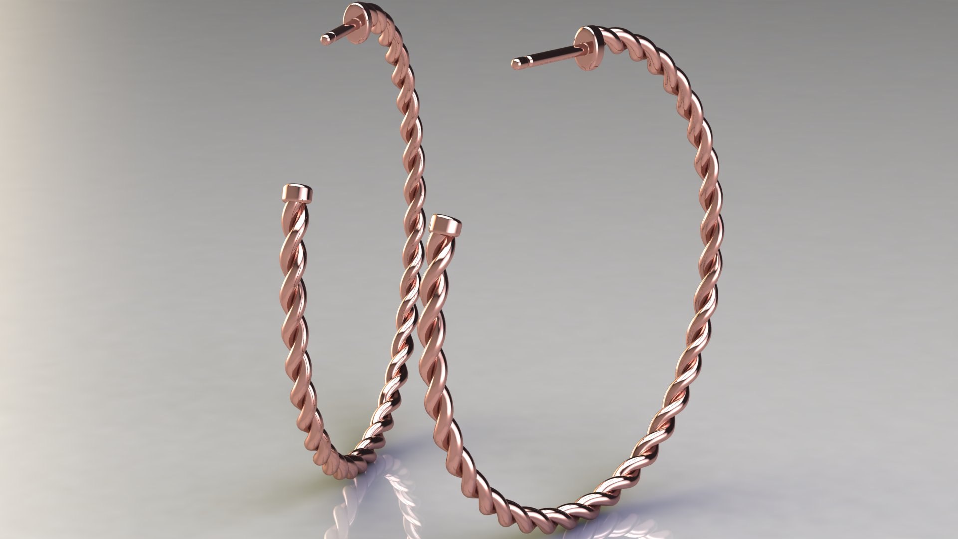 Cable Hoop Earrings 3D Model - TurboSquid 1569210