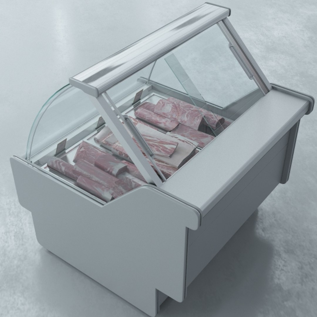 3d Model Custom Refrigerated Showcase Meat