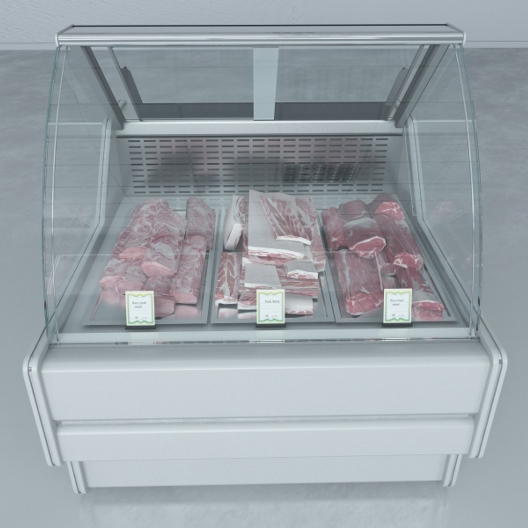 3d Model Custom Refrigerated Showcase Meat