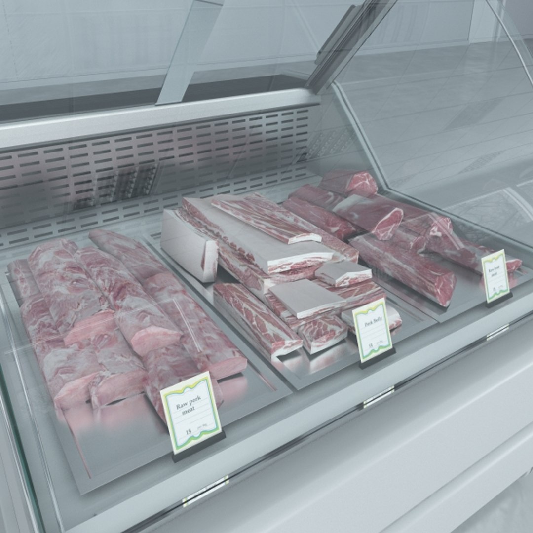 3d Model Custom Refrigerated Showcase Meat