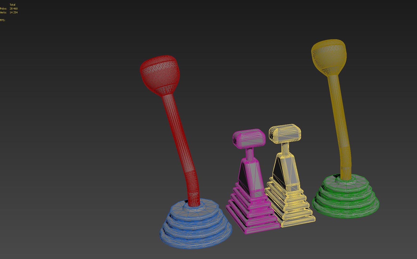 3D control levers model - TurboSquid 1427637