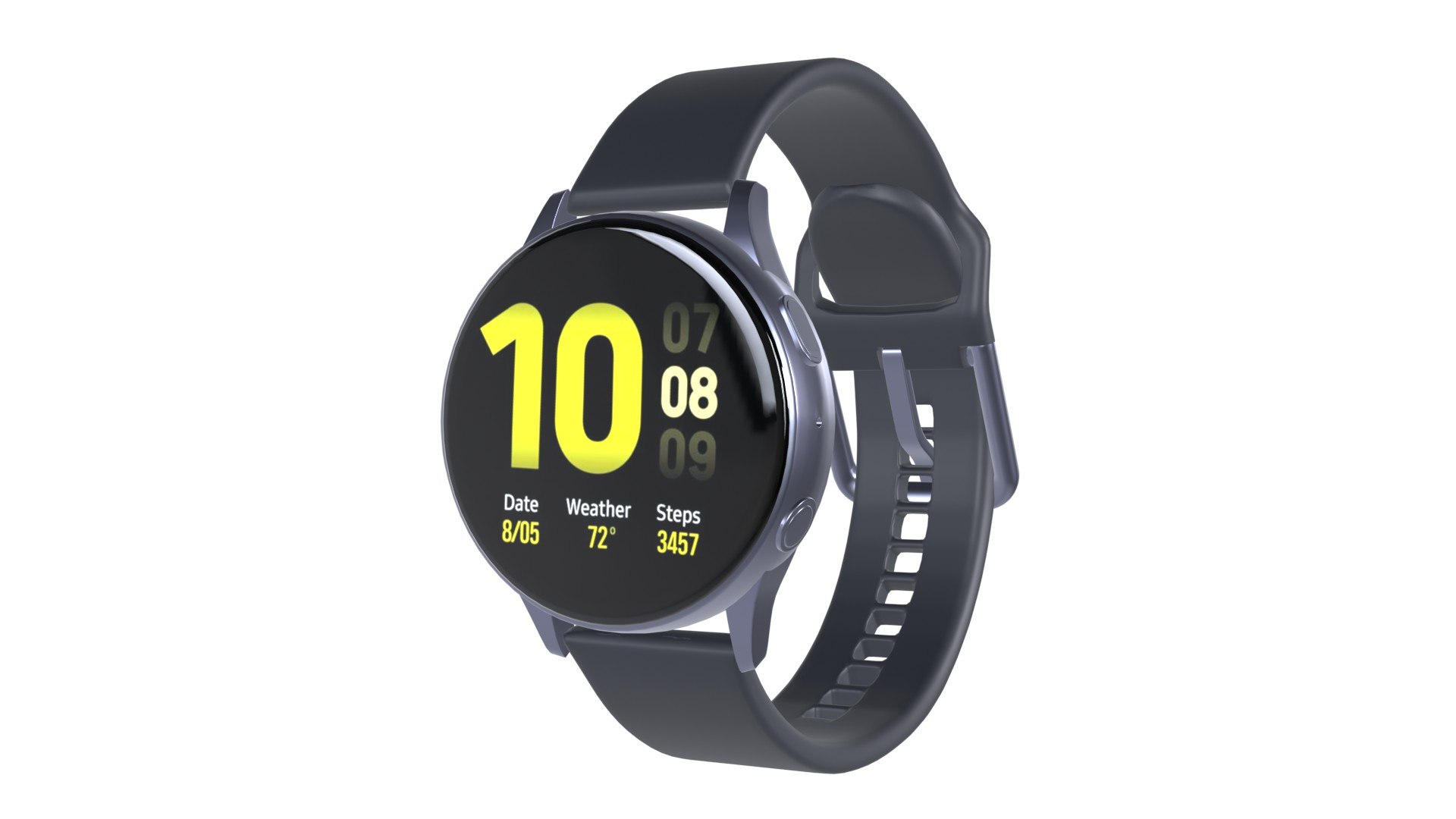 3D Samsung Galaxy Watch Active 2 - Aluminium Aqua Black Model ...