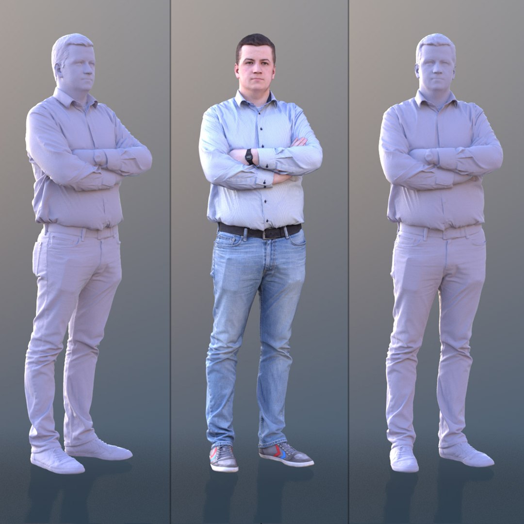 3D Man Folded Arms - TurboSquid 1710848