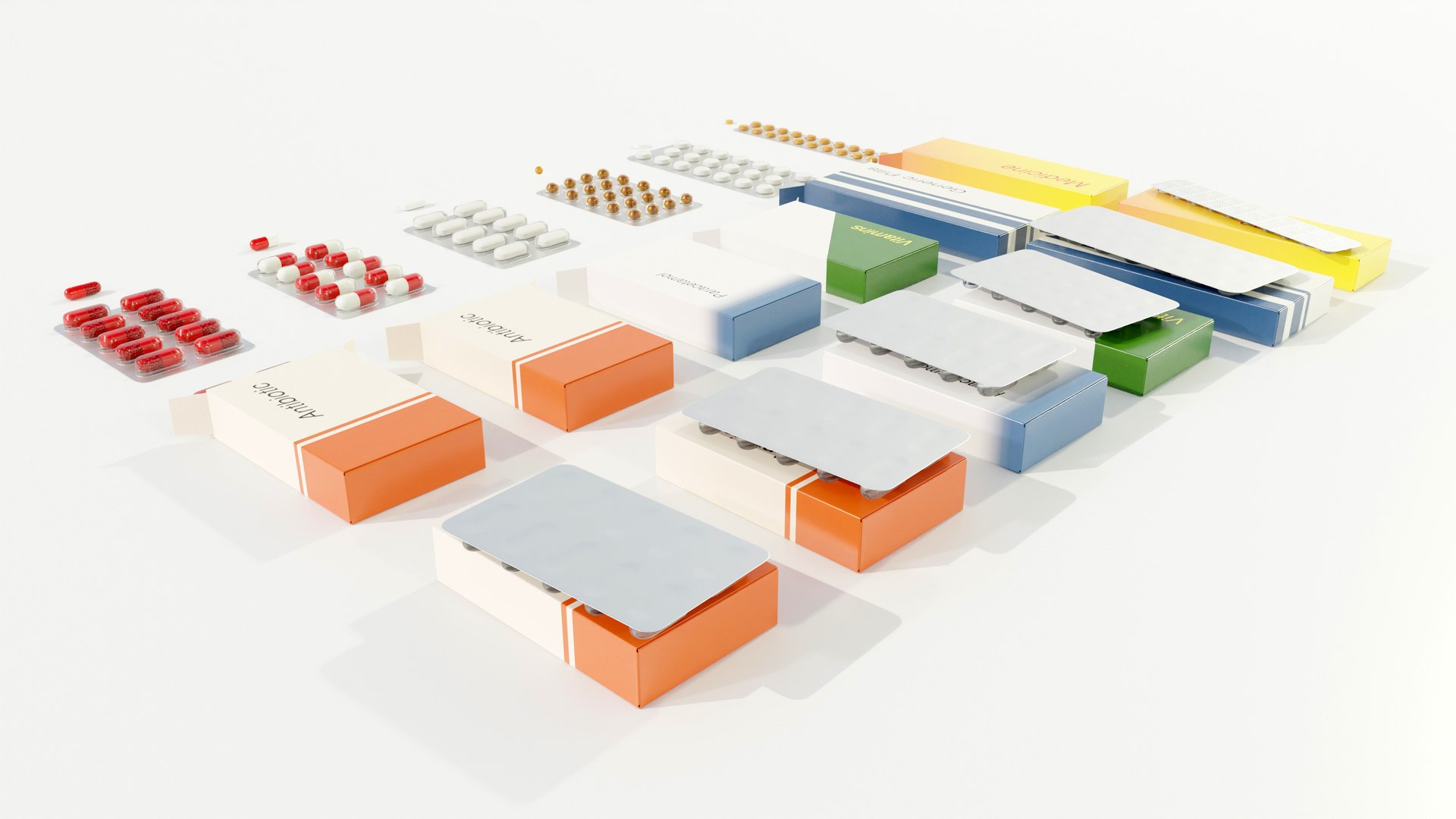 3D Medicine Packages - TurboSquid 2275952