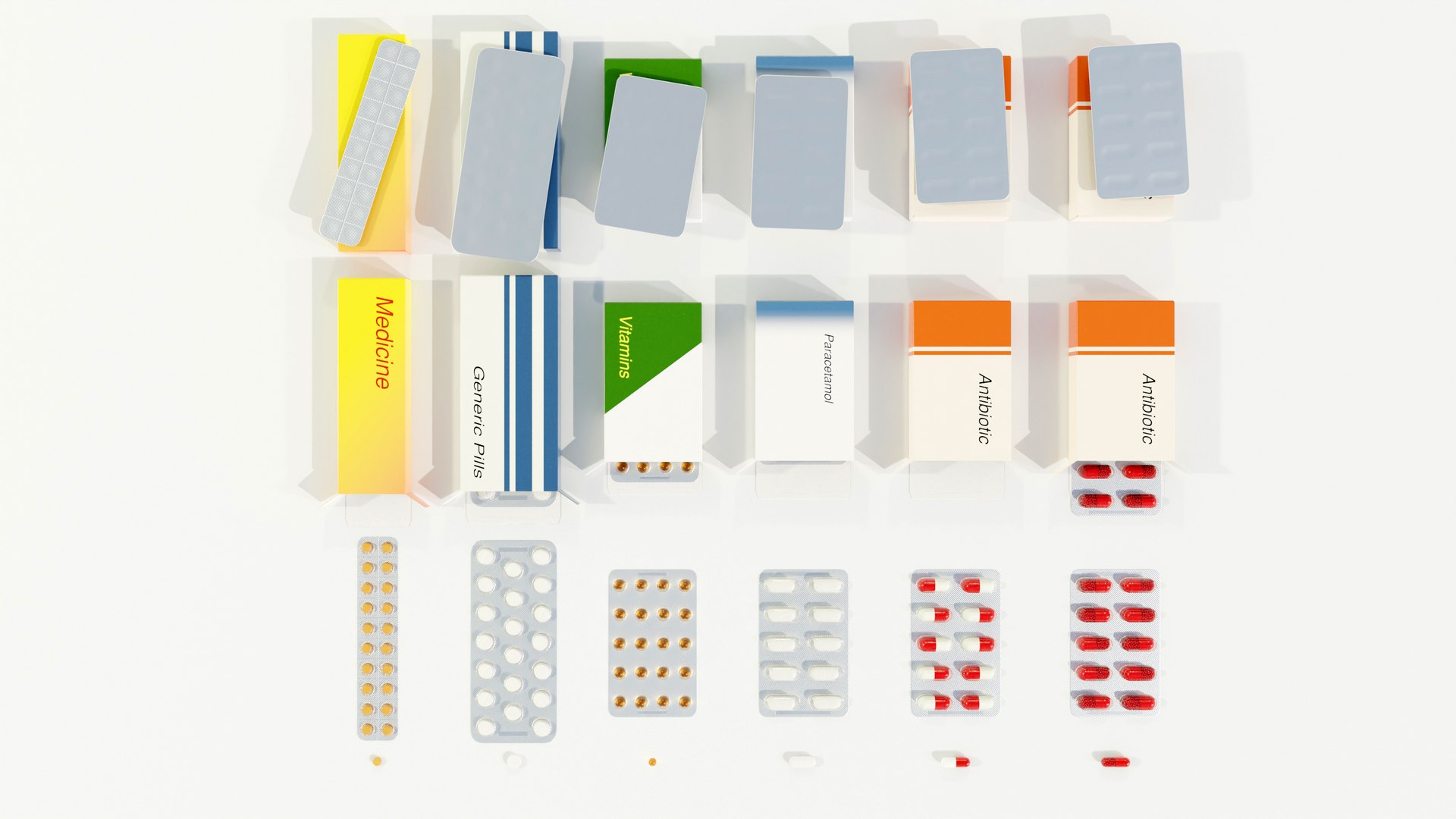 3D Medicine Packages - TurboSquid 2275952