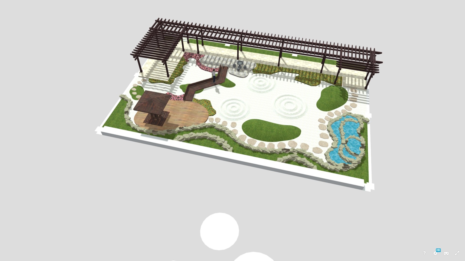 Complete Japanese Garden Kit 3D Model SKP FBX OBJ STL Low-poly 3D Model ...