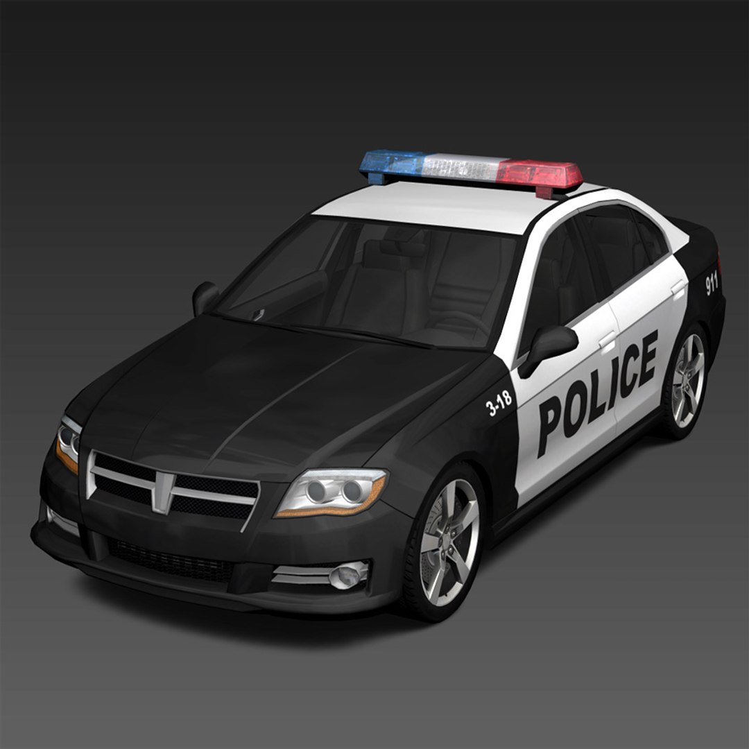 generic police cars 3d model