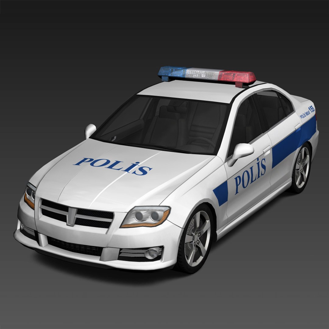 generic police cars 3d model