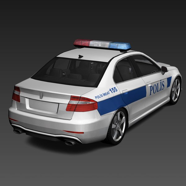 generic police cars 3d model