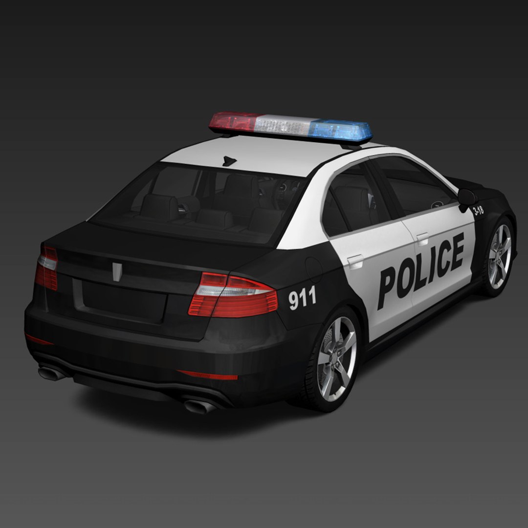 generic police cars 3d model