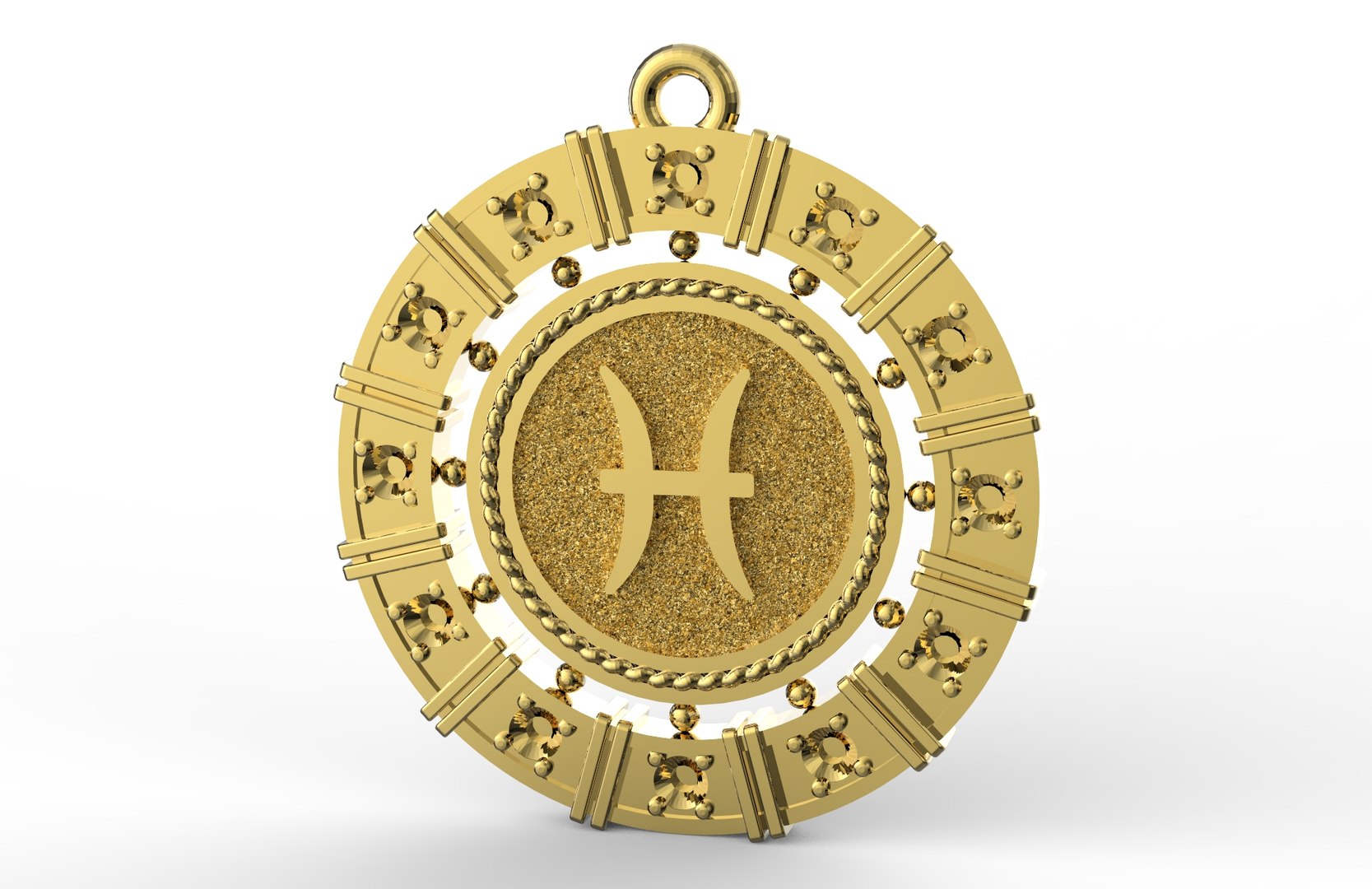 3D Pendant Pisces Zodiac Symbol Model - TurboSquid 1552086