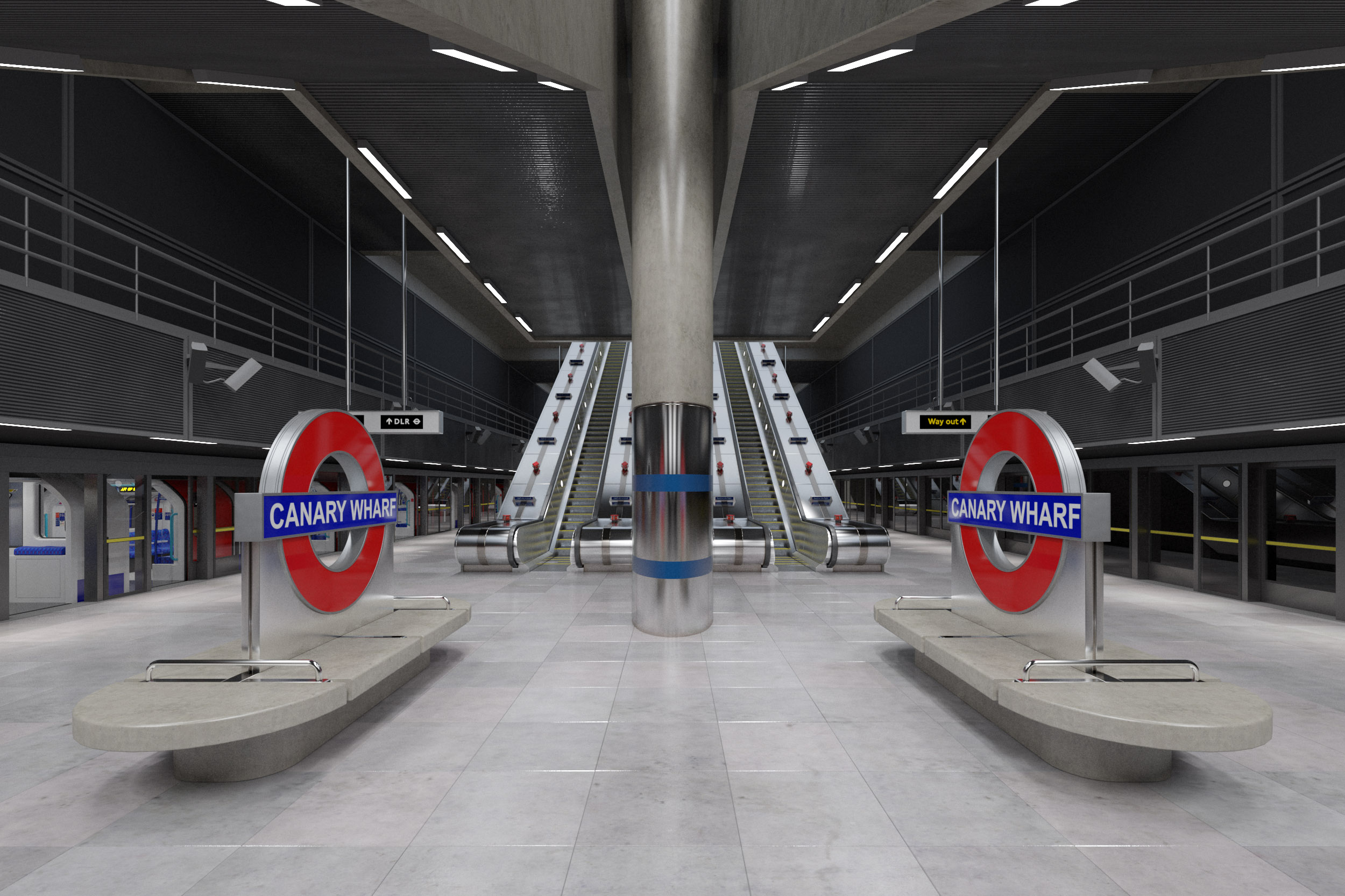 3D canary wharf station - TurboSquid 1585965