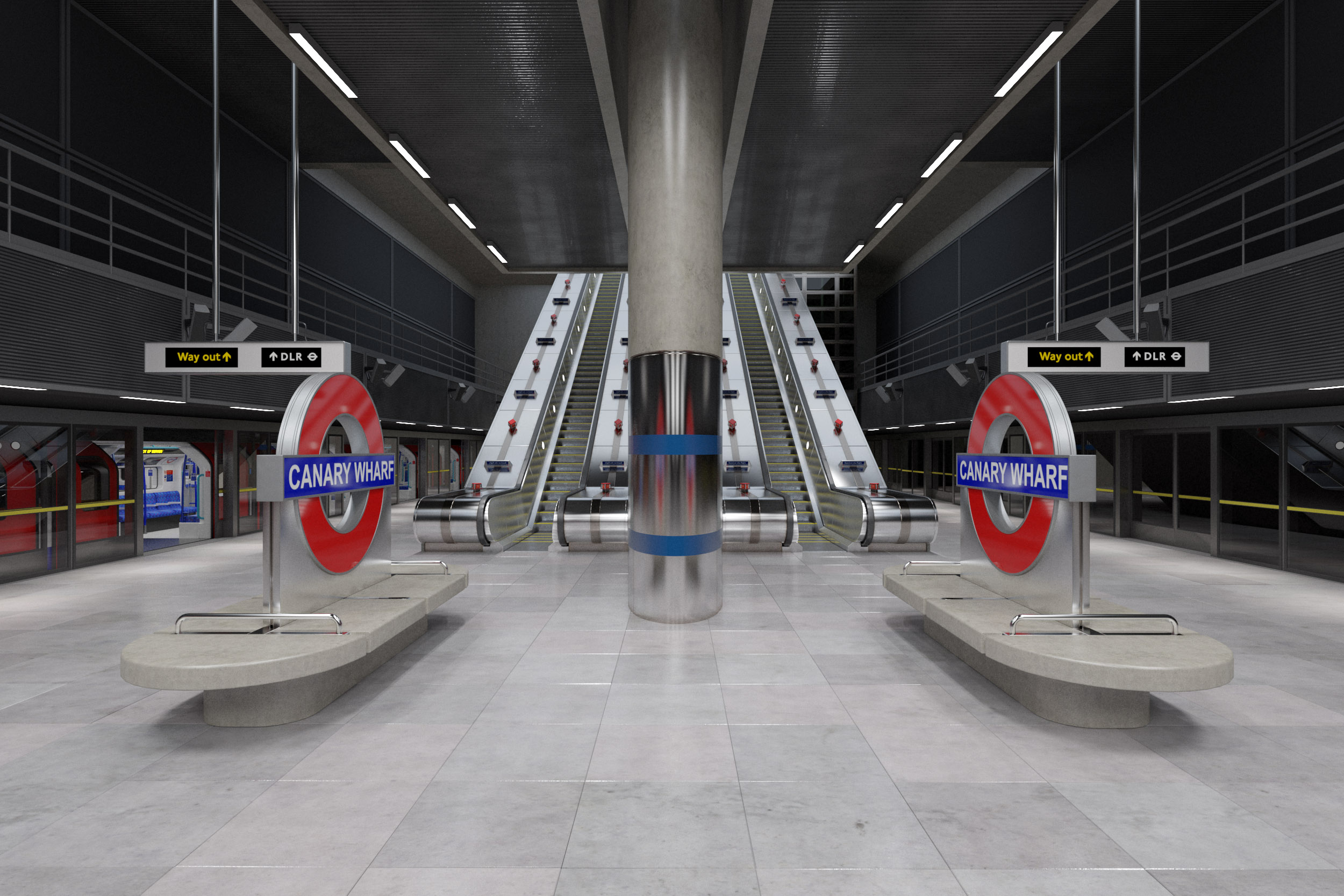 3D canary wharf station - TurboSquid 1585965