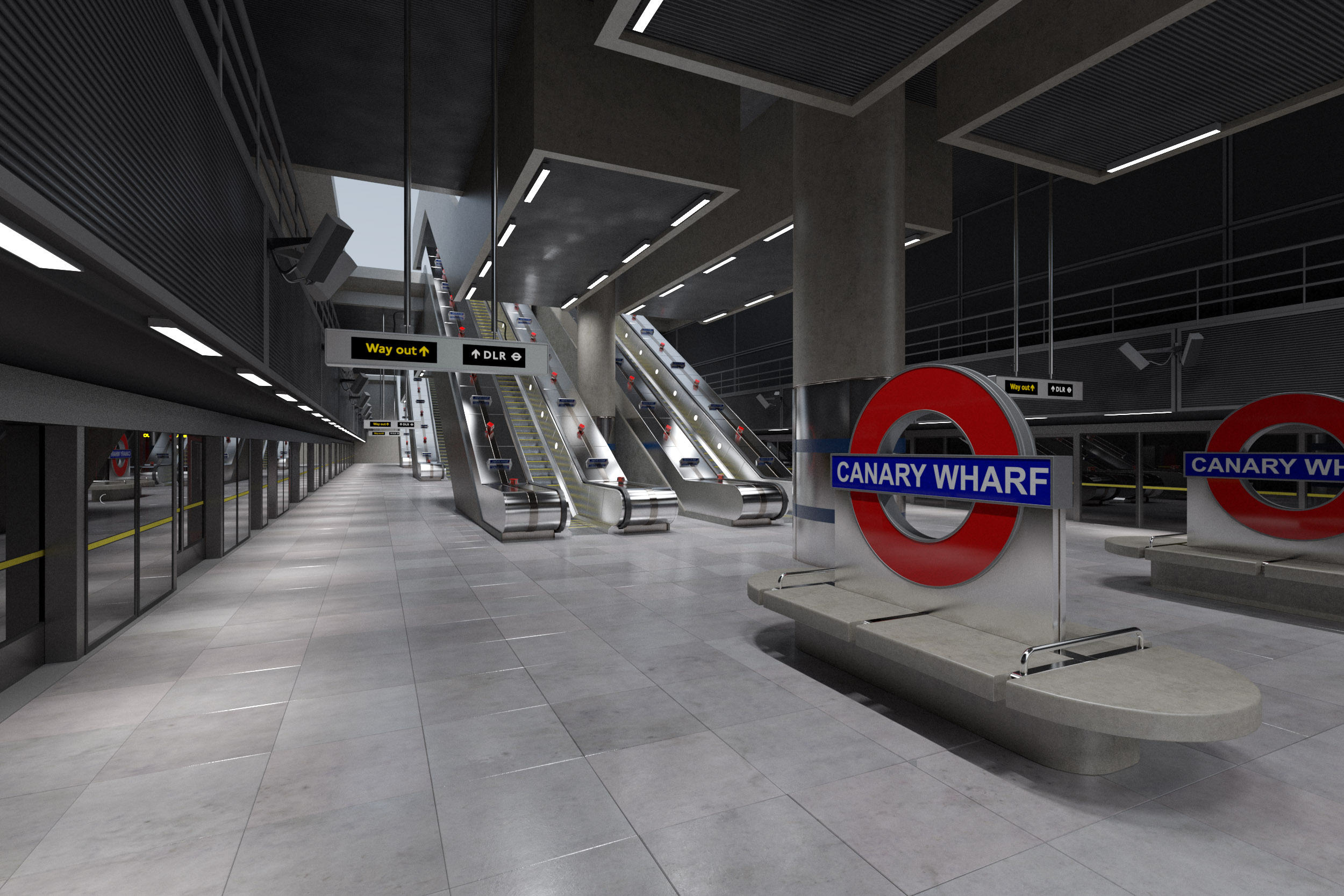 3D canary wharf station - TurboSquid 1585965