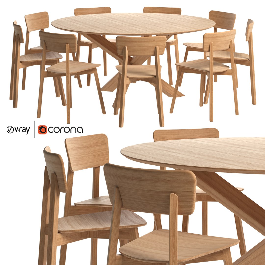 3D Oak Casale Dining Chair Model - TurboSquid 1539882