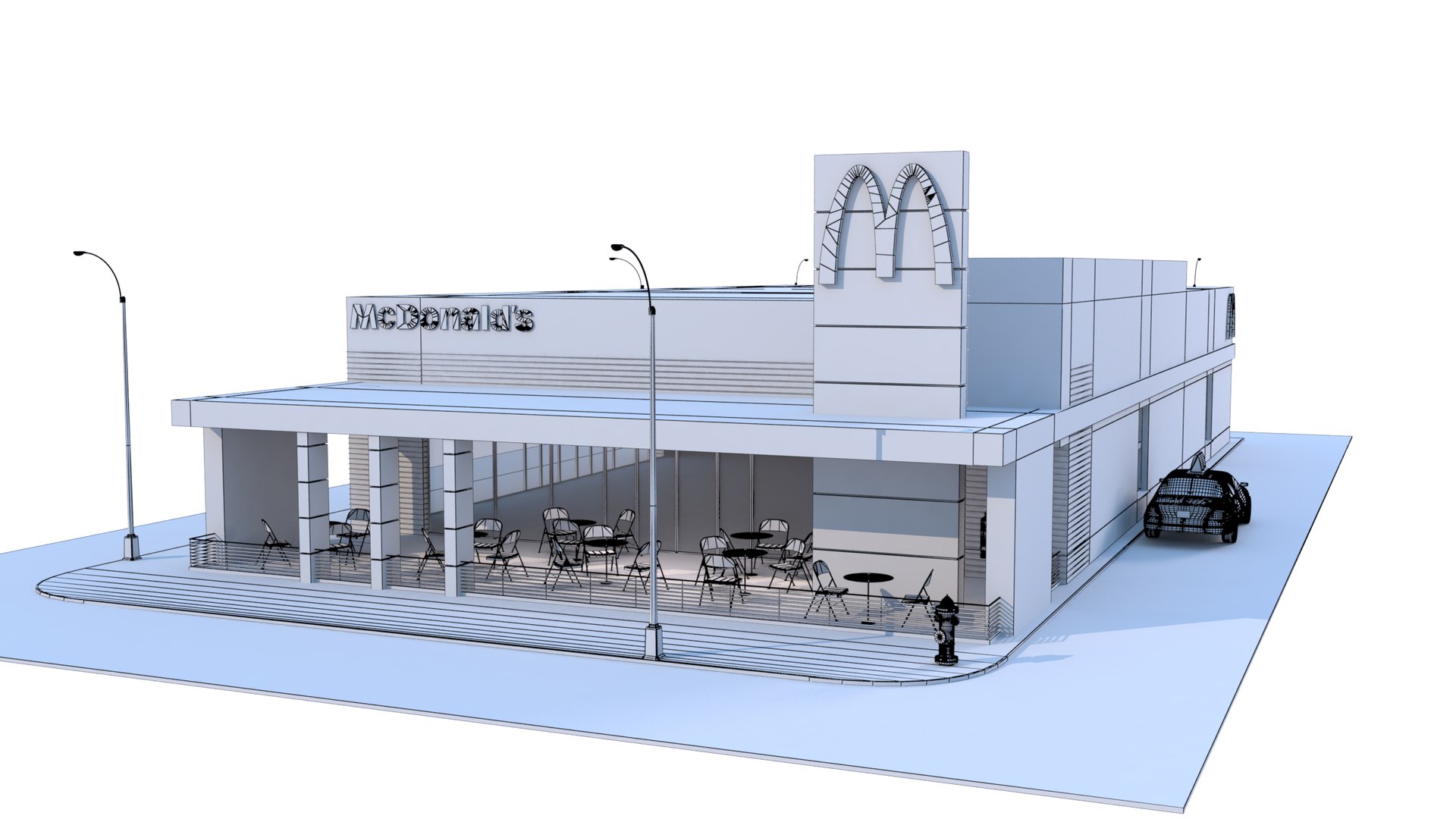3D Mcdonalds Restaurant Building Model - TurboSquid 1692878