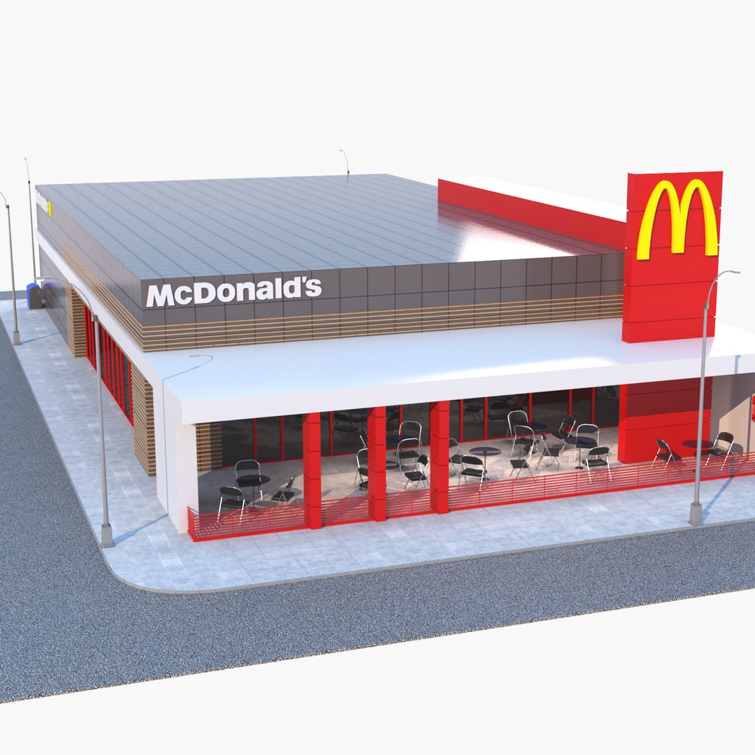 3D mcdonalds restaurant building model - TurboSquid 1692878