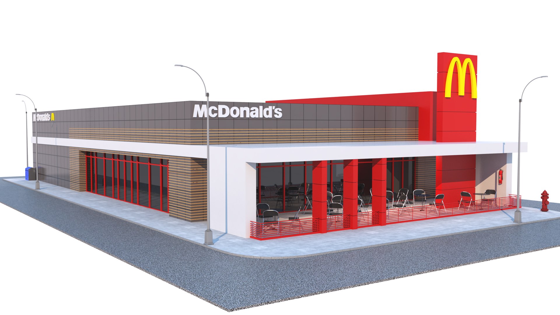 3D Mcdonalds Restaurant Building Model - TurboSquid 1692878