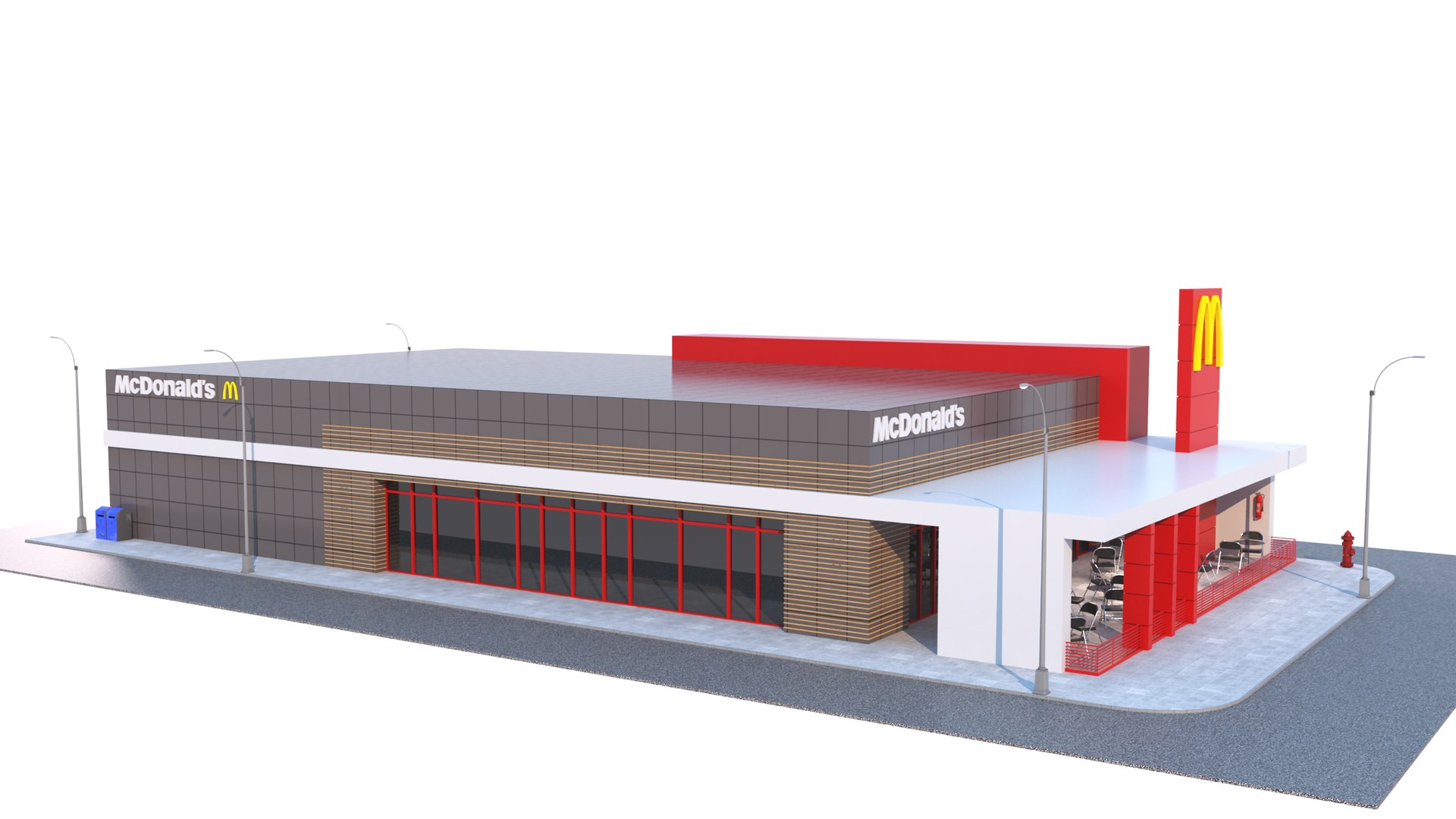 3D Mcdonalds Restaurant Building Model - TurboSquid 1692878