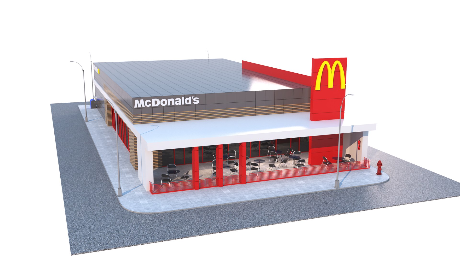 3D Mcdonalds Restaurant Building Model - TurboSquid 1692878