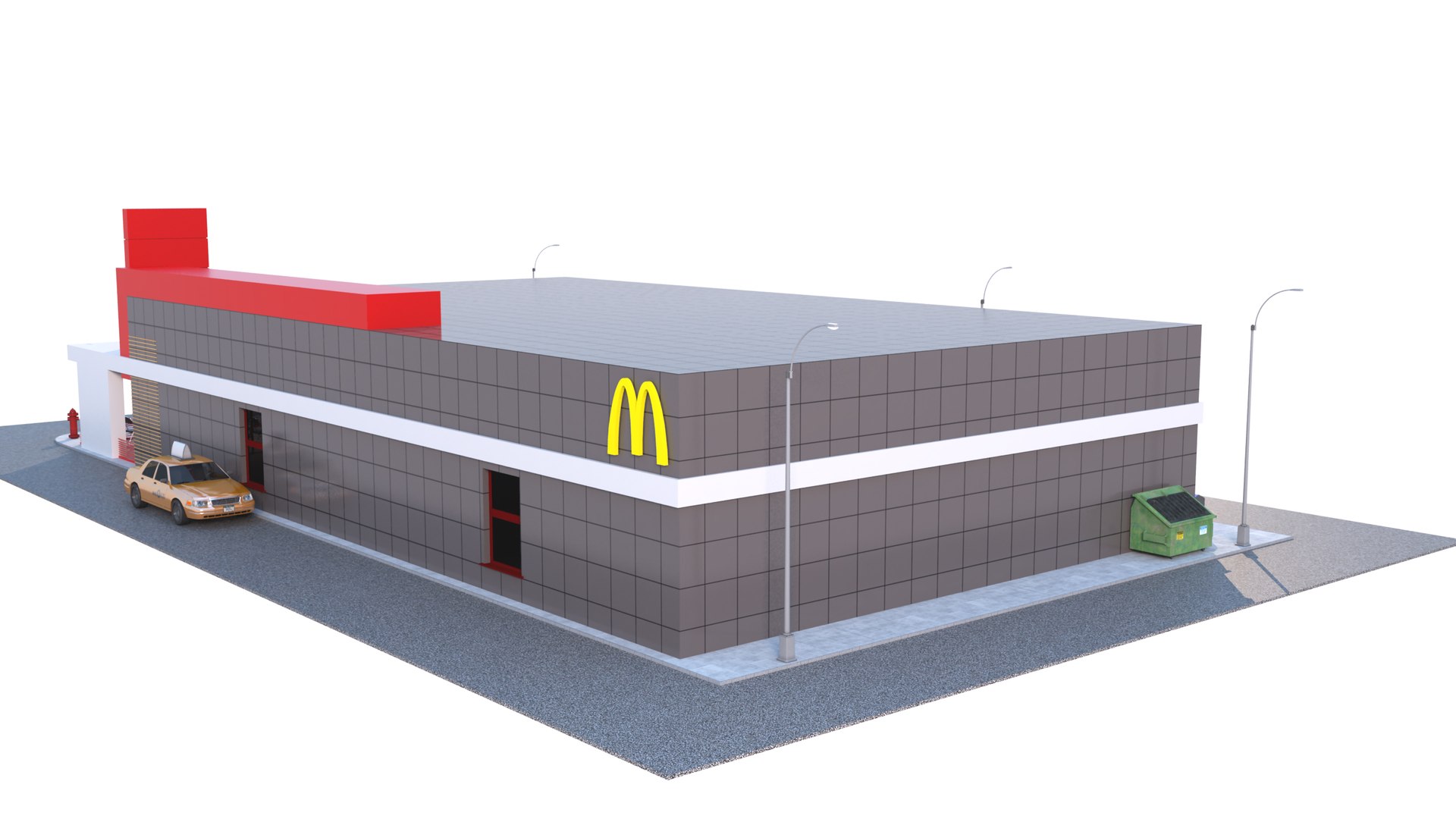 3D Mcdonalds Restaurant Building Model - TurboSquid 1692878