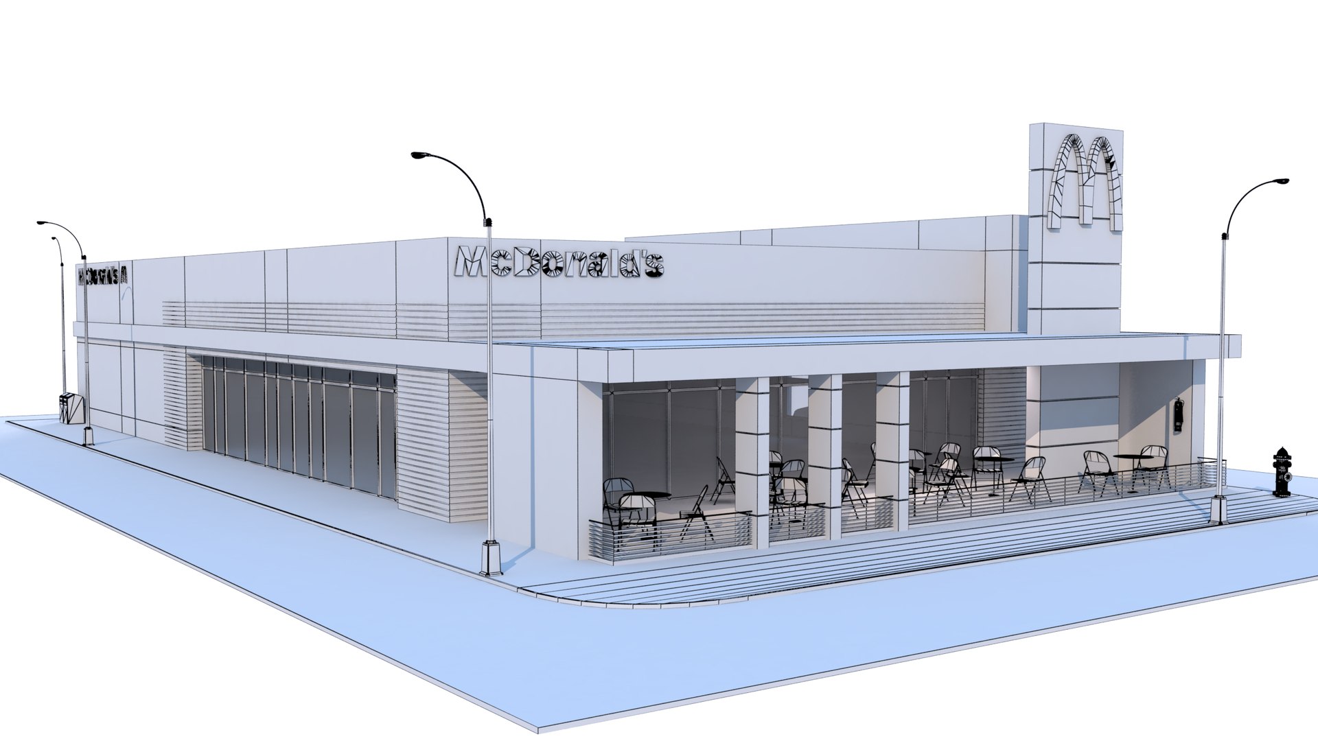 3D Mcdonalds Restaurant Building Model - TurboSquid 1692878