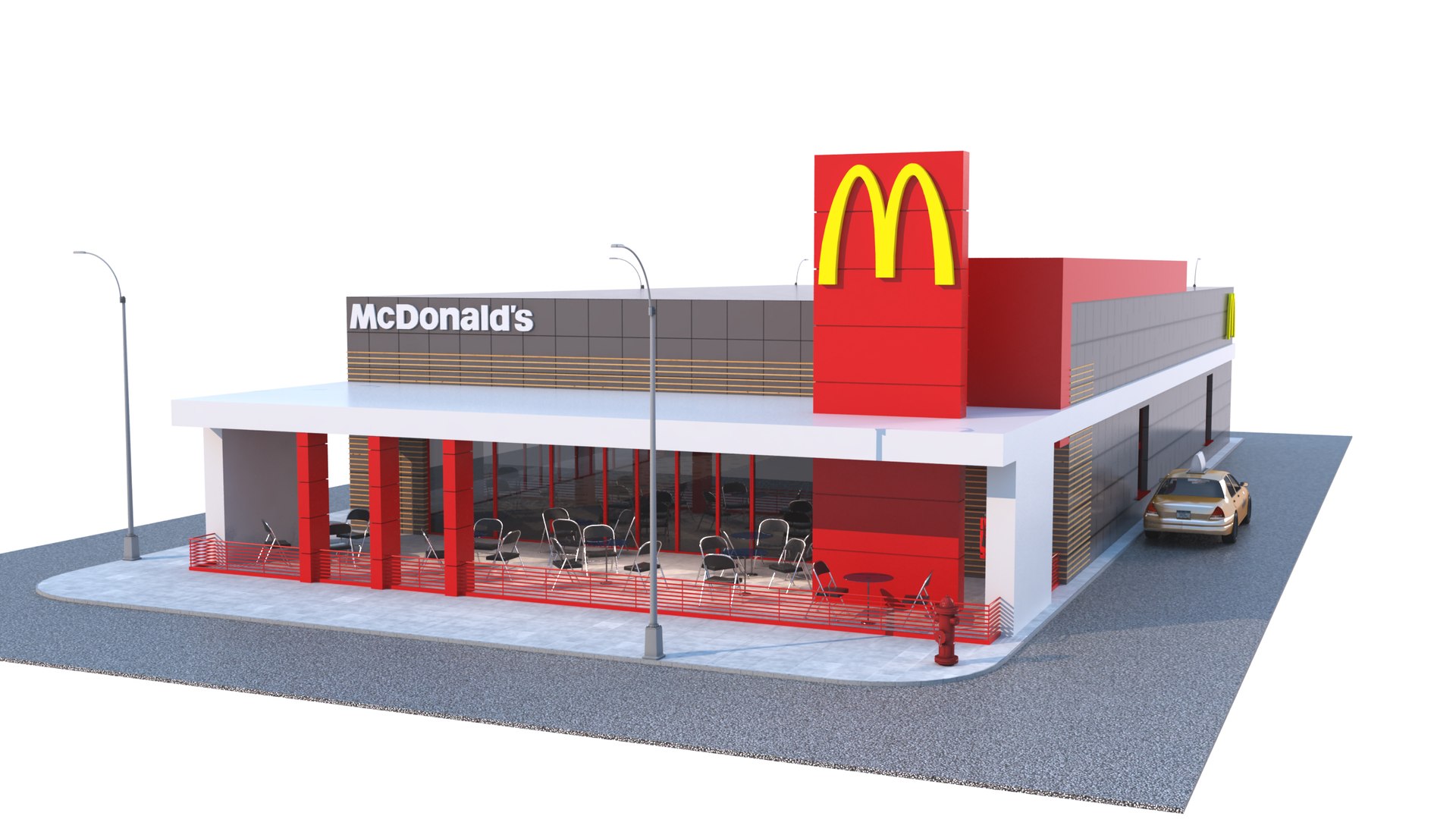 3D Mcdonalds Restaurant Building Model - TurboSquid 1692878