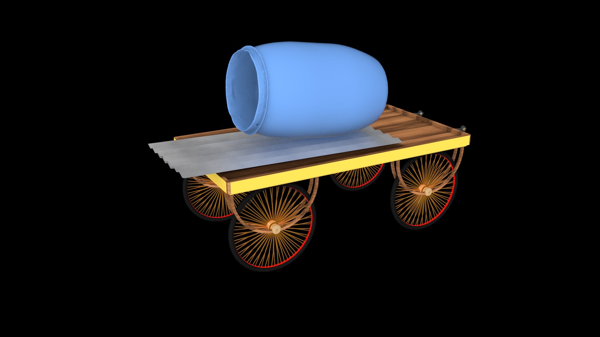 3D Indian Hand Cart HatGadi Model - TurboSquid 1819606