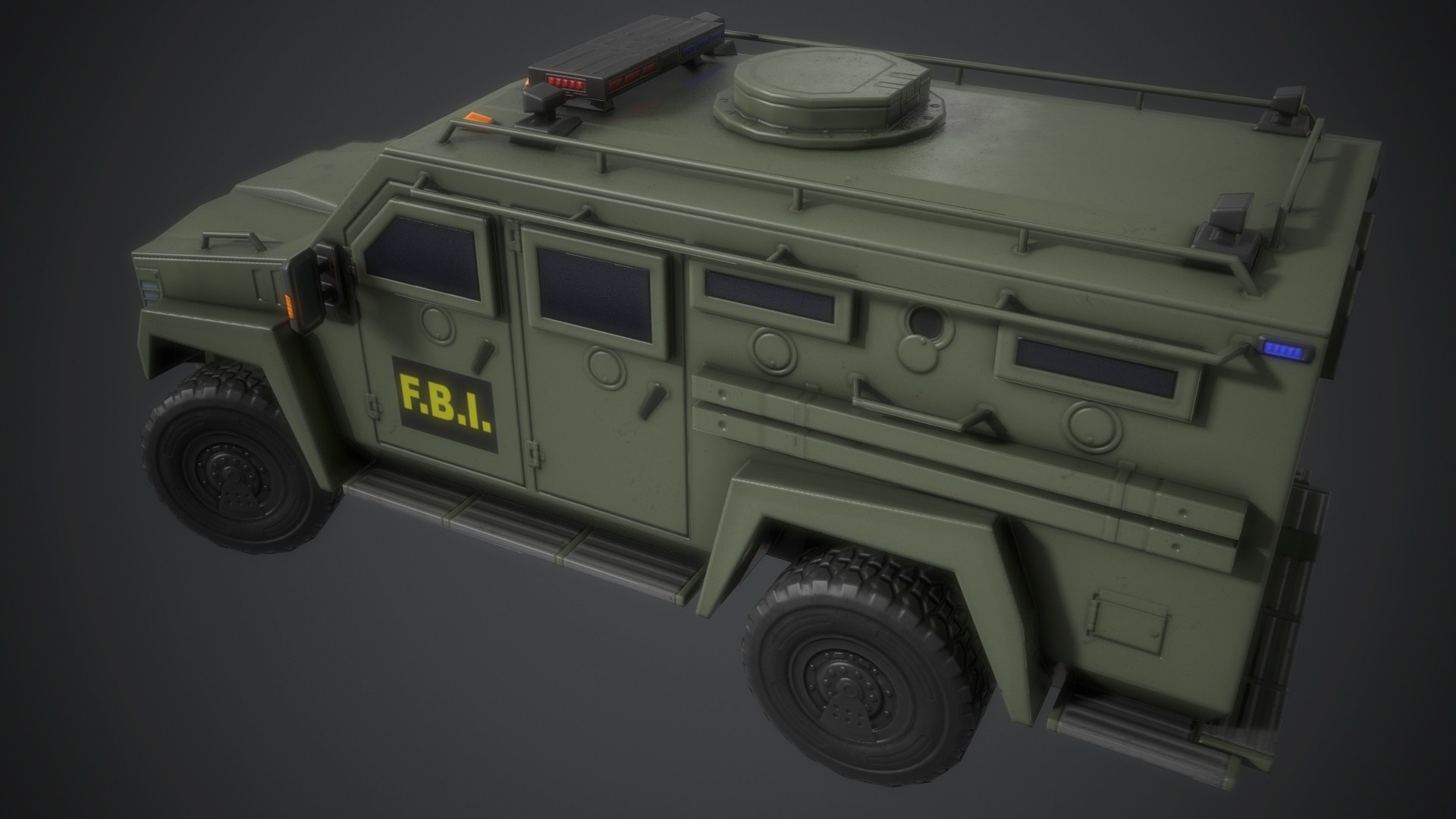 3D Car Armored Green Fbi Model - TurboSquid 1421507