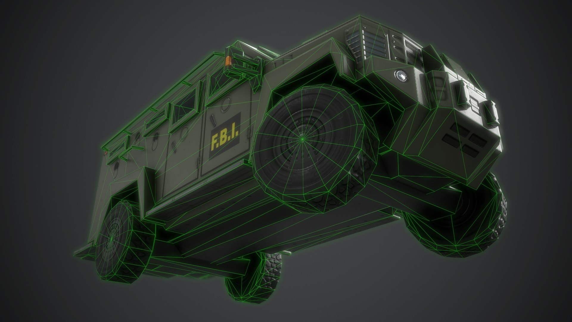 3D Car Armored Green Fbi Model - TurboSquid 1421507