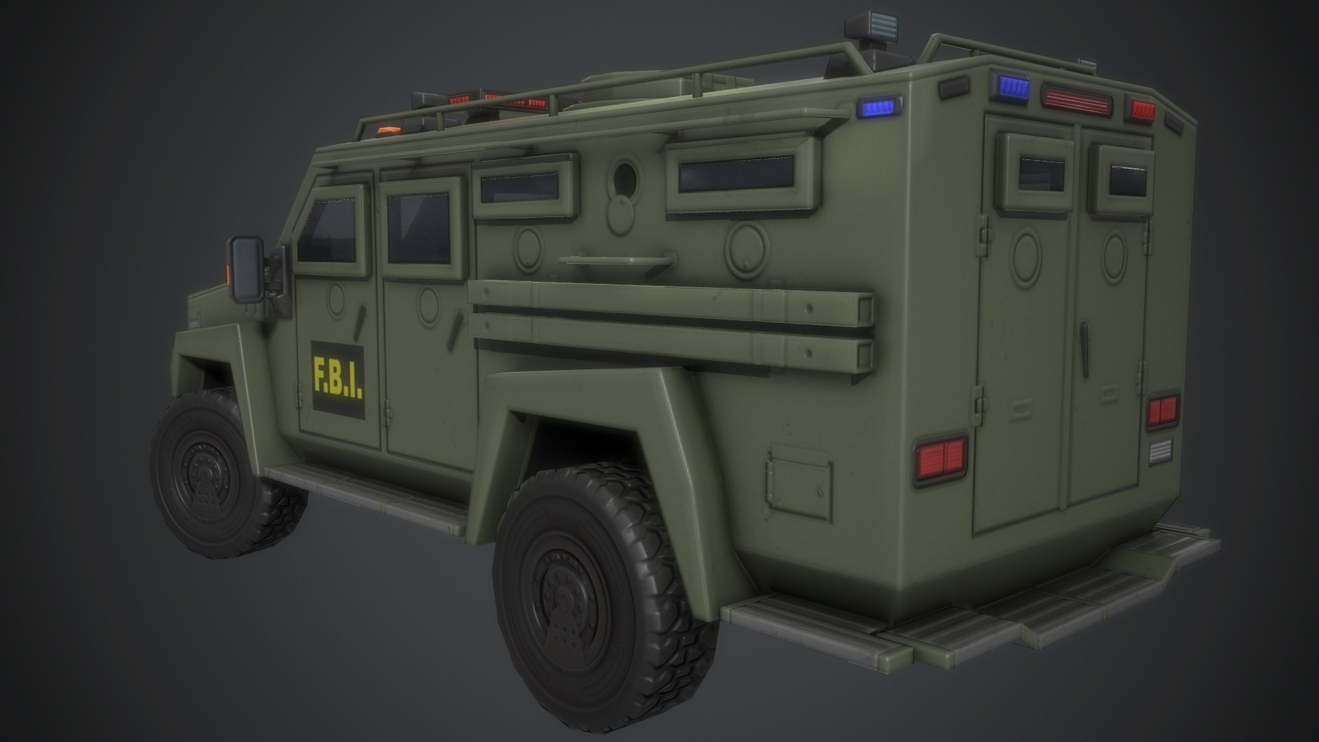 3D Car Armored Green Fbi Model - TurboSquid 1421507