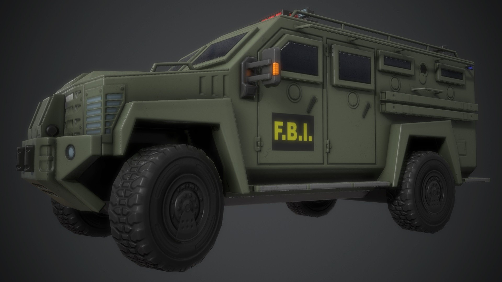 3D Car Armored Green Fbi Model - TurboSquid 1421507