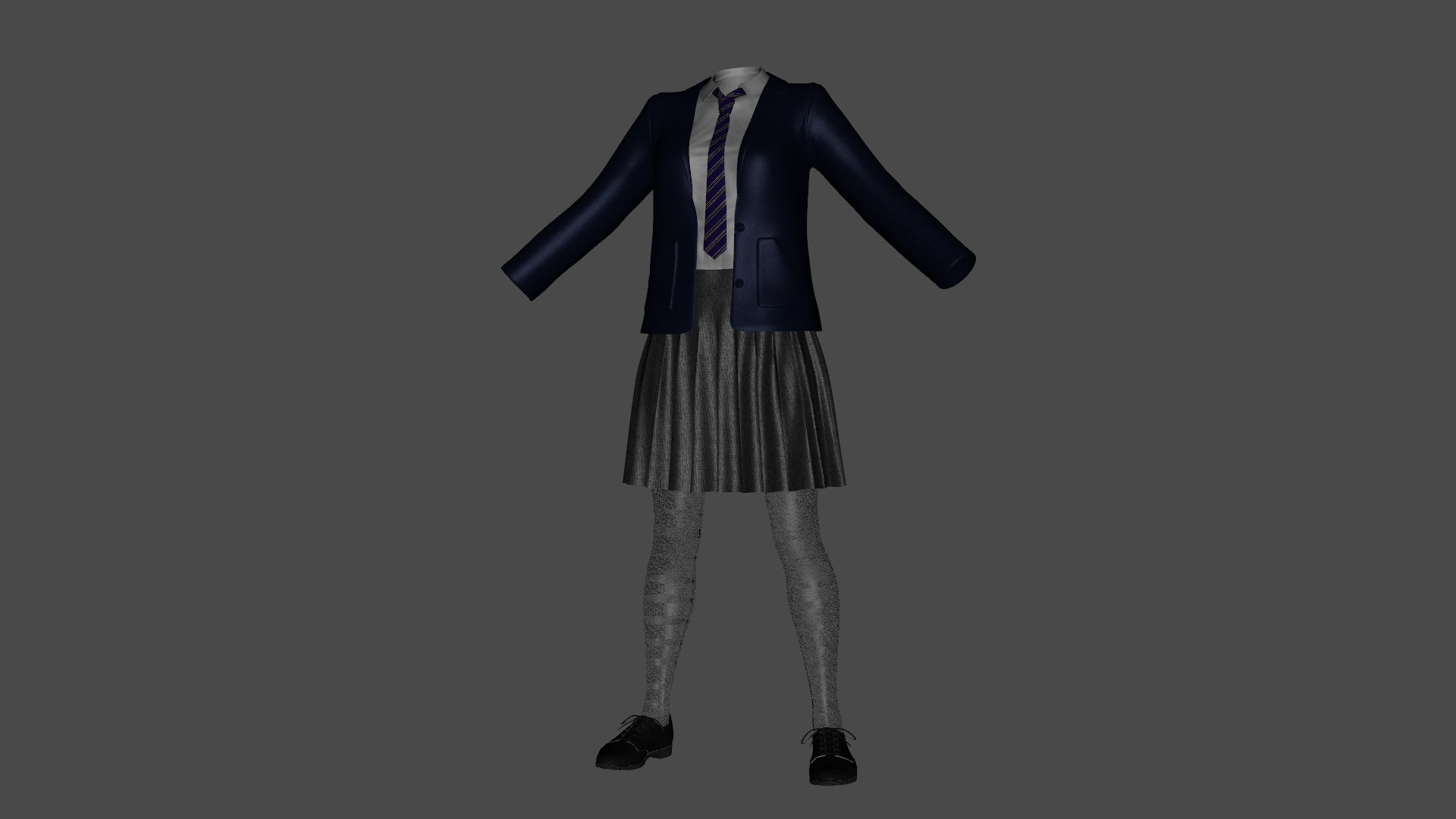 3D School Uniform Dress Clothing Low-poly 3D Model - TurboSquid 2357979