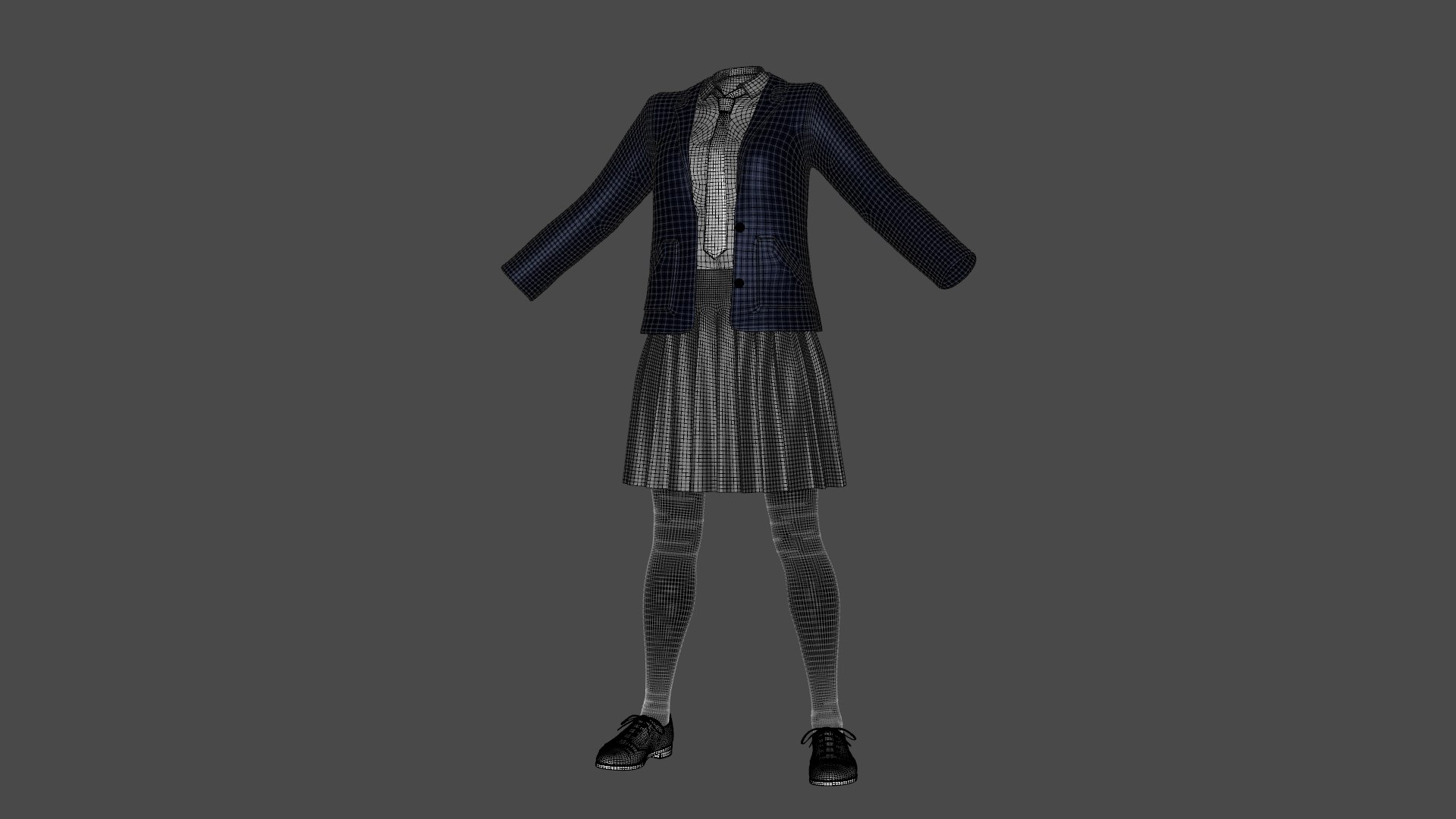 3D School Uniform Dress Clothing Low-poly 3D Model - TurboSquid 2357979