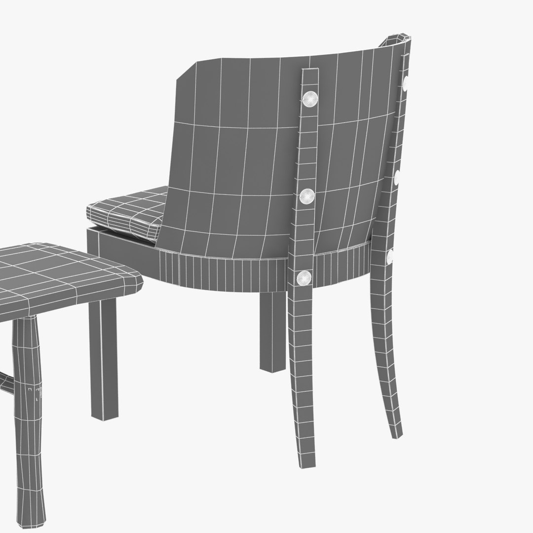 3D table chair wood maded - TurboSquid 1299449