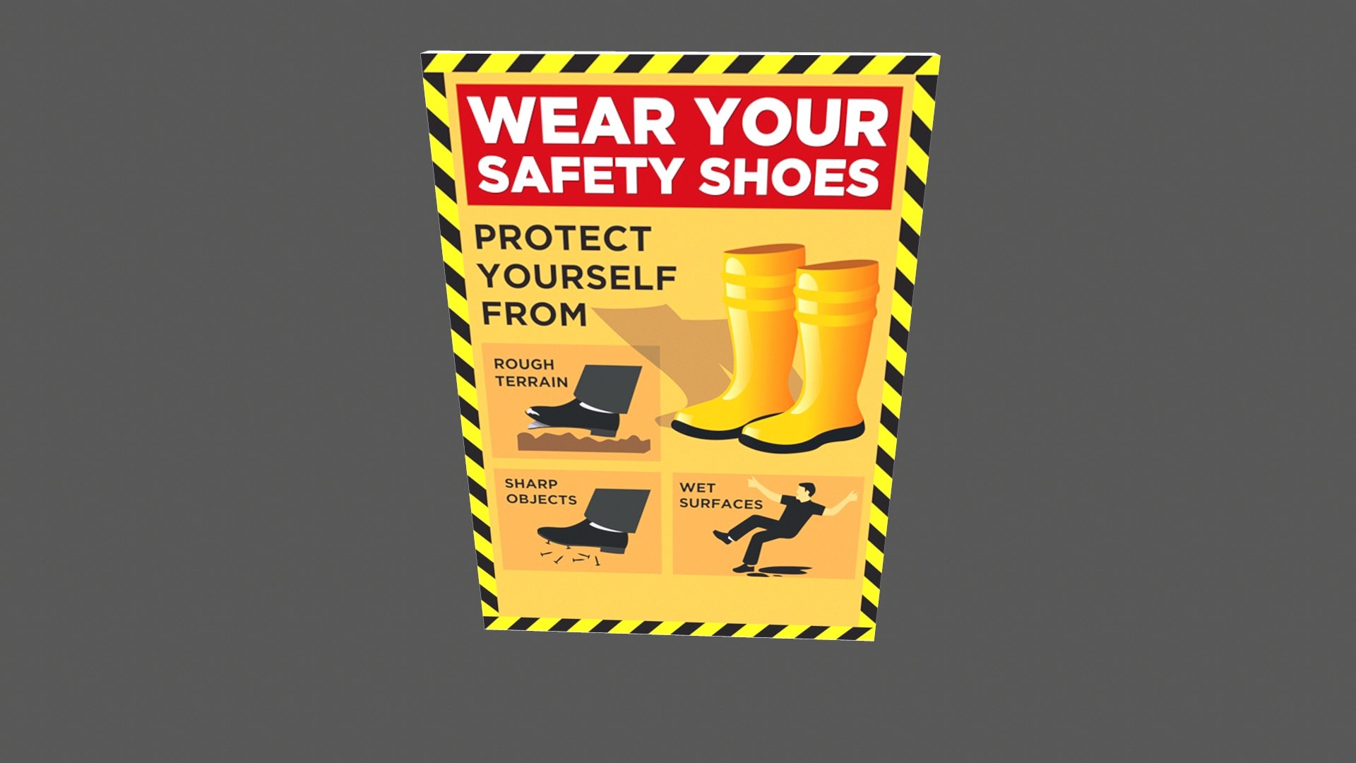 Safety Shoe Poster 3D Model - TurboSquid 2334226