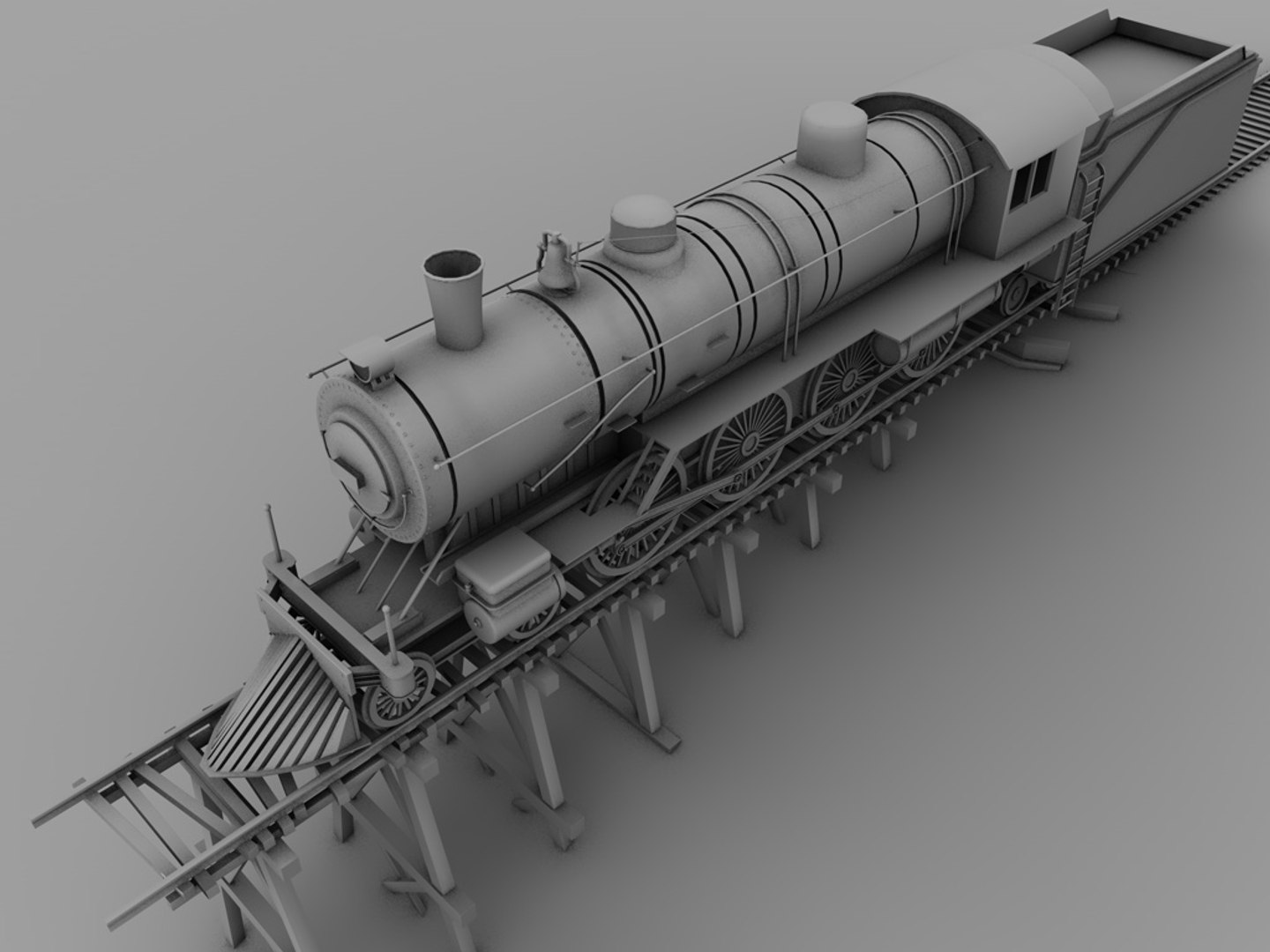 3d model steam rail way