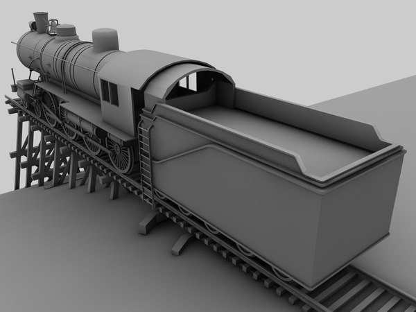 3d model steam rail way