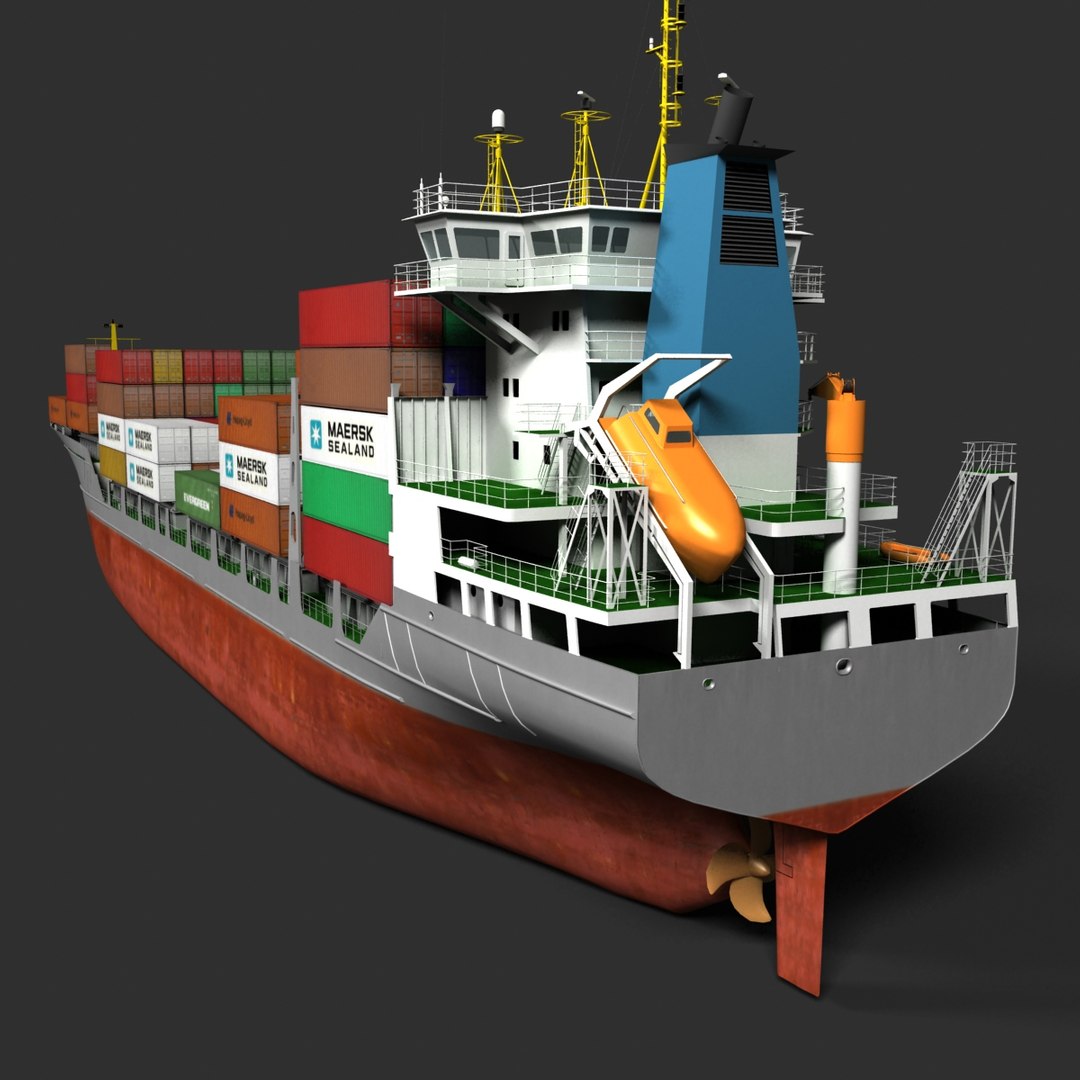 3d Container Ship