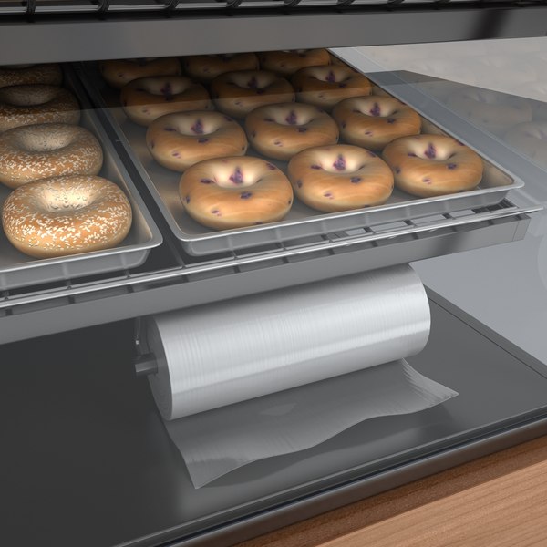 3d bakery case doughnuts bagels