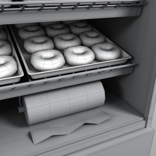 3d bakery case doughnuts bagels