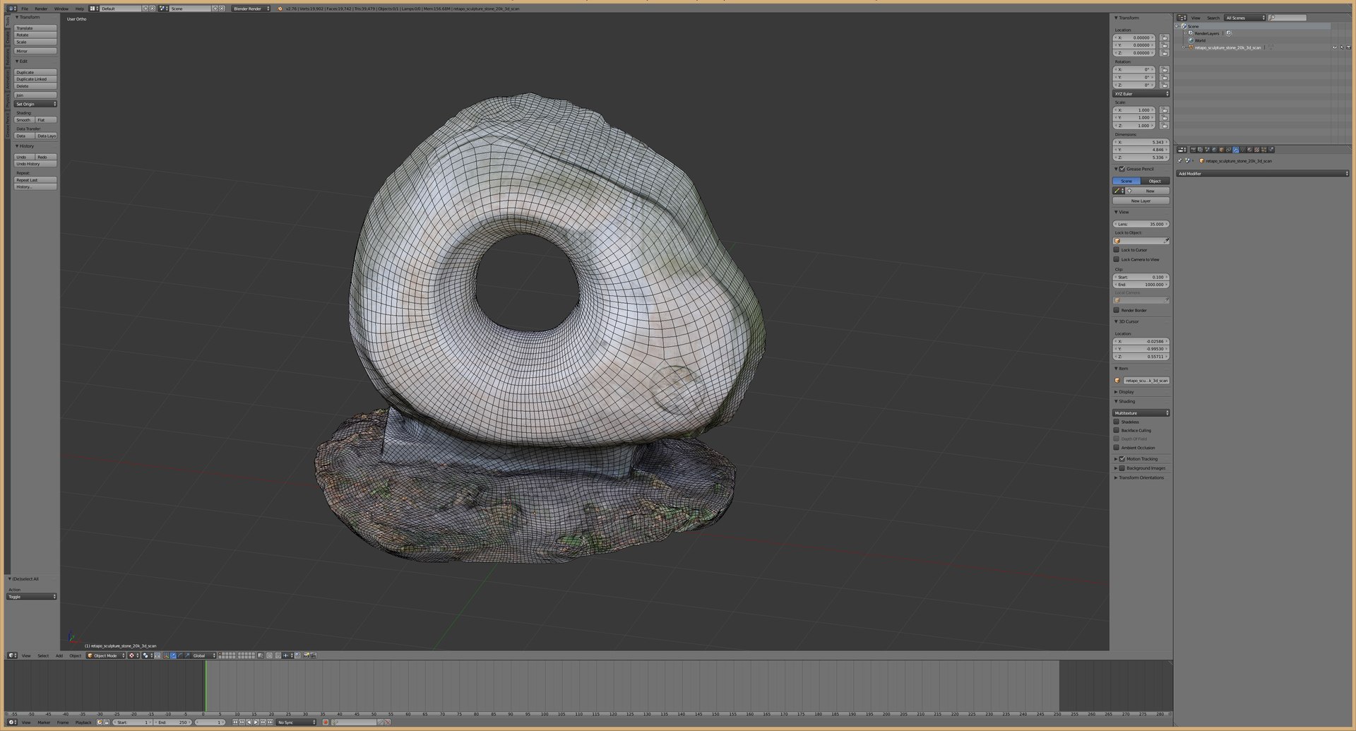 Sculpture Stone Scan Dxf