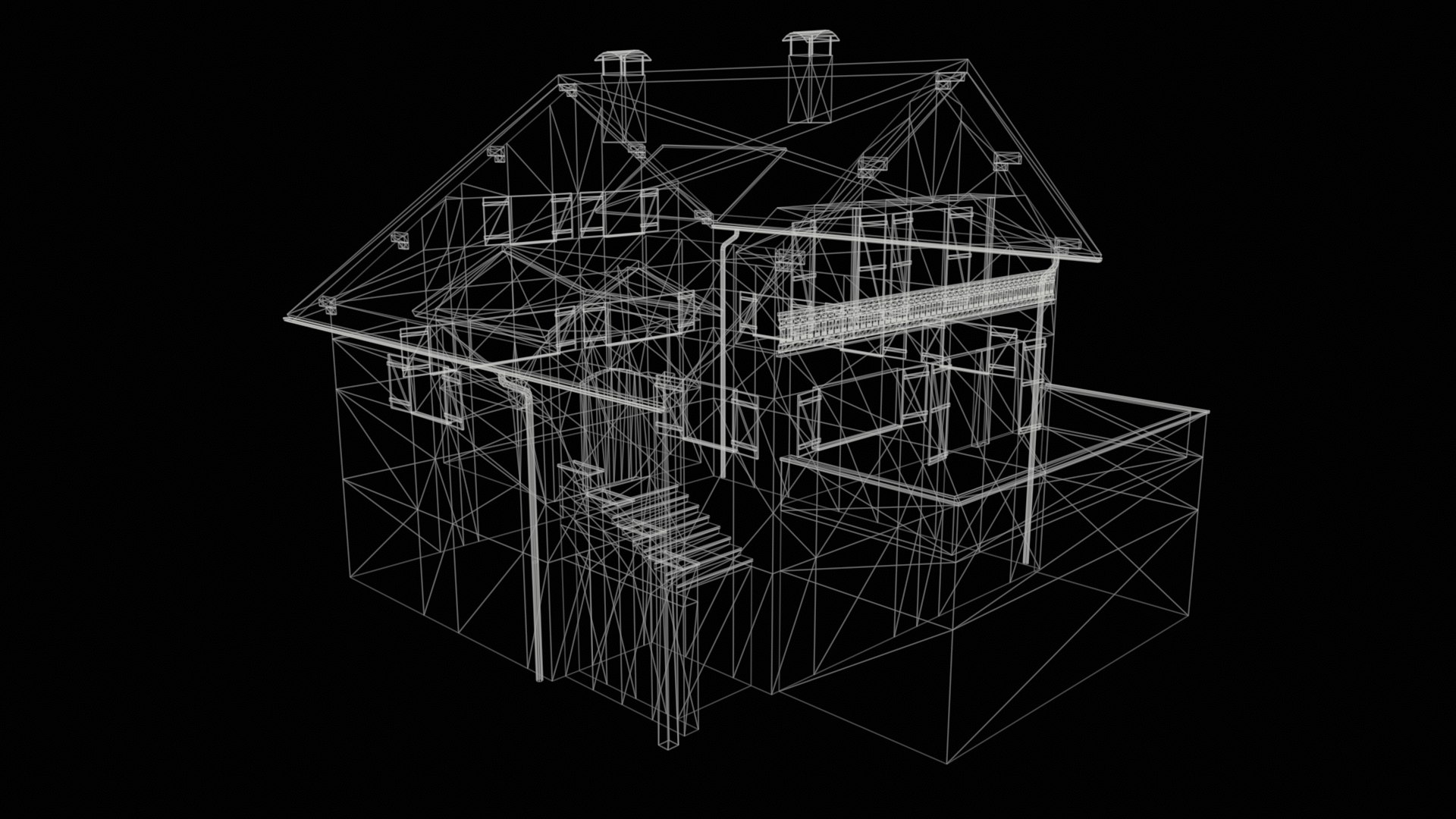 3D Model Modern European Residential House 2 Game Ready PBR With LODs ...