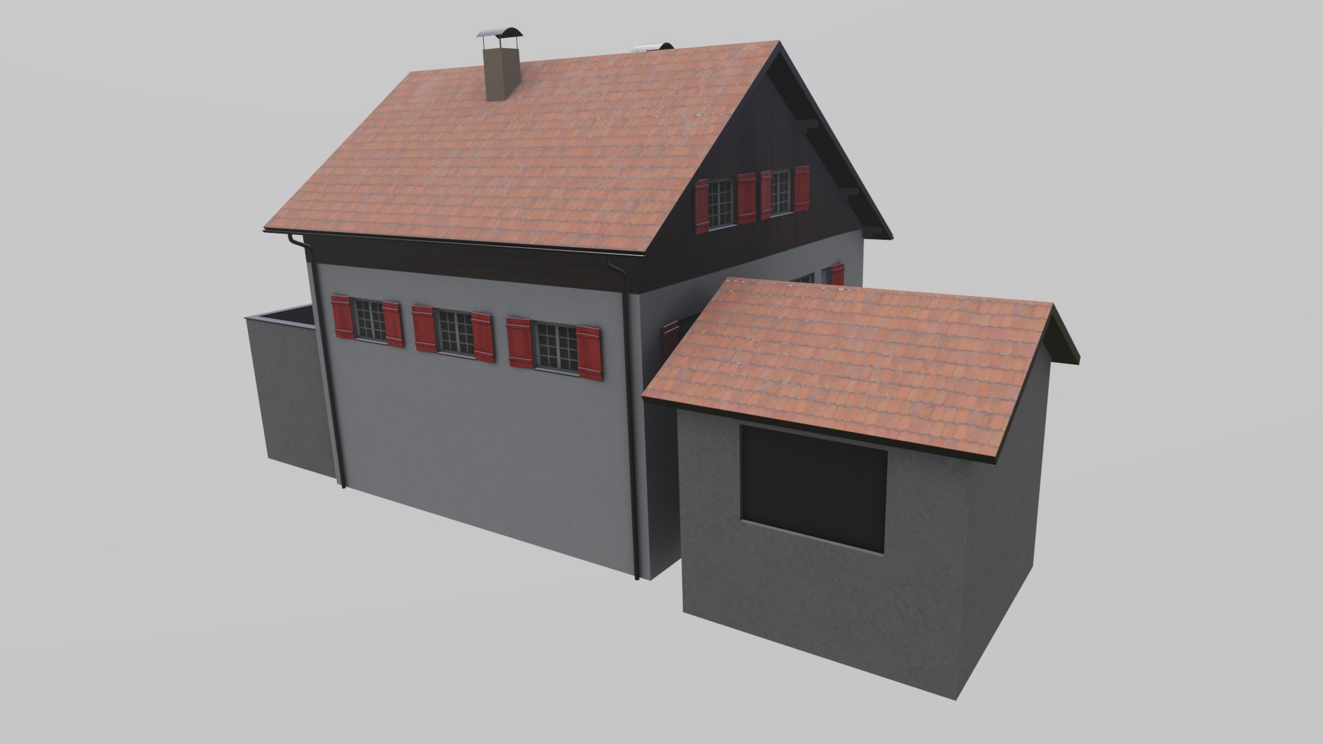 3D Model Modern European Residential House 2 Game Ready PBR With LODs ...